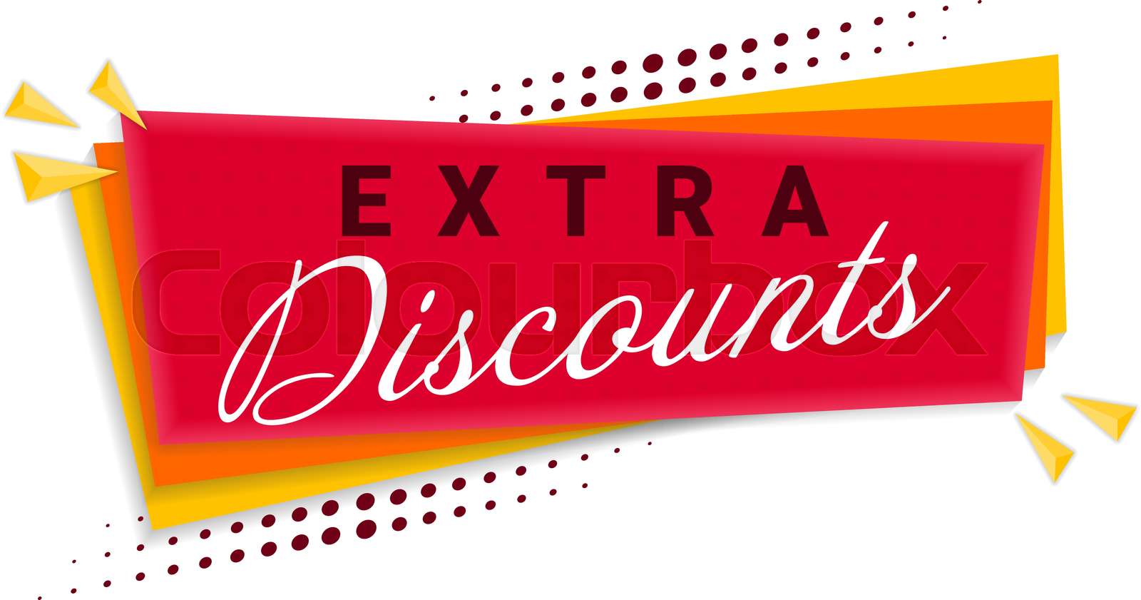 Extra Discounts Banner Template Design. Vector Illustration. | Stock ...
