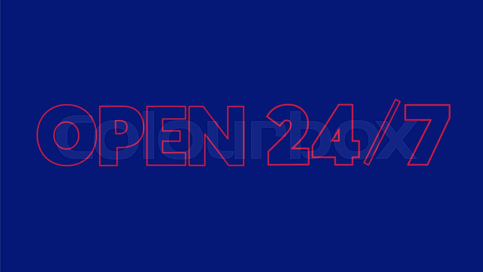 Open 24 7 Flickering Neon Sign 2D Animation | Stock video | Colourbox