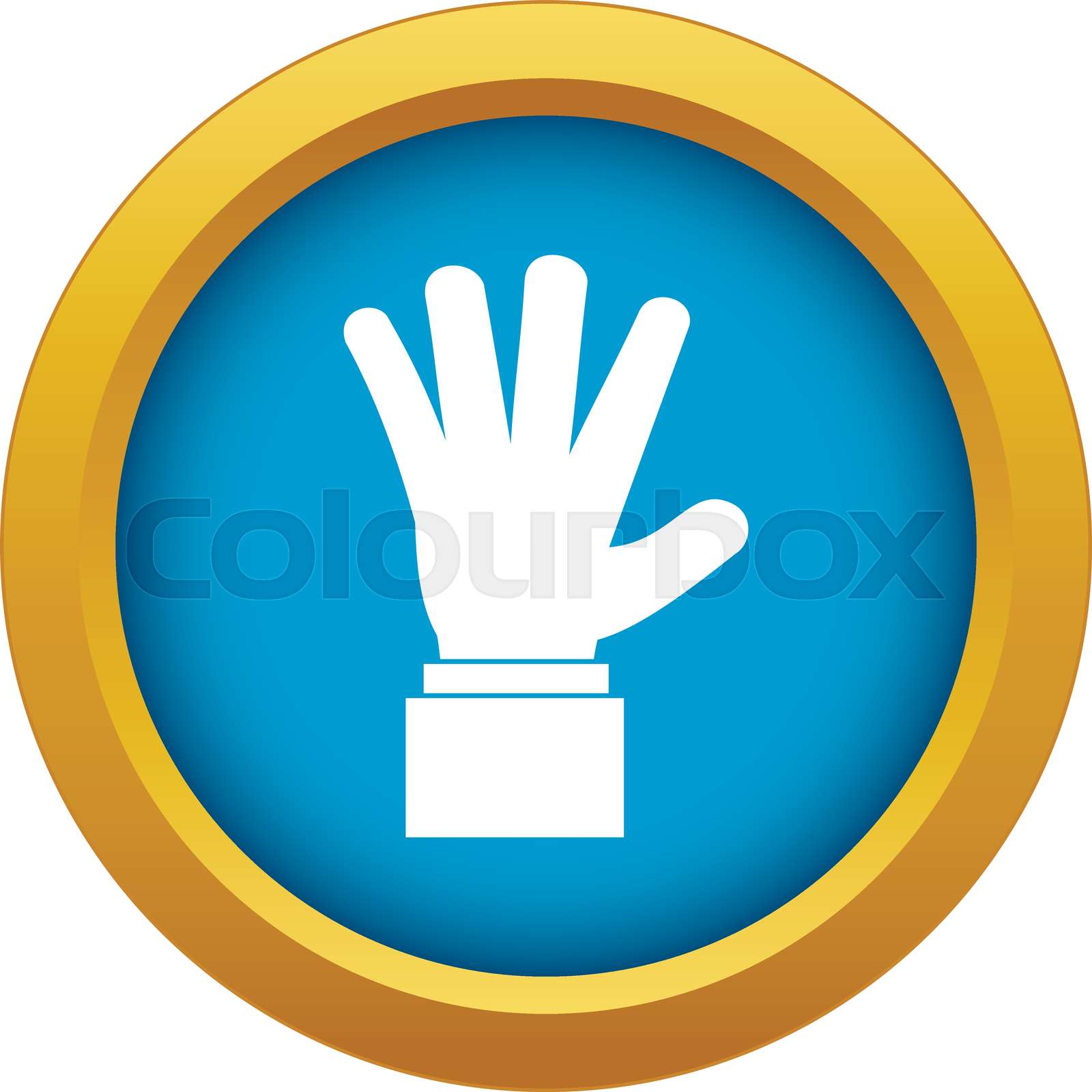 Hand showing five fingers icon blue vector isolated | Stock vector ...