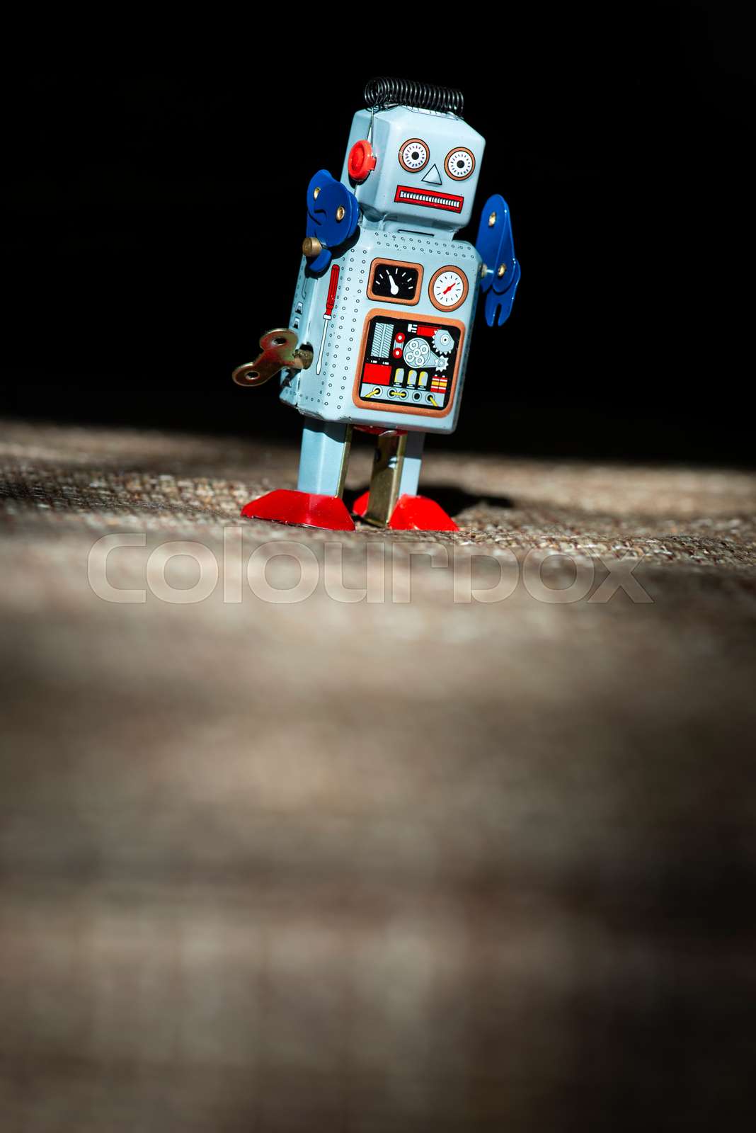 Vintage blue robot toy | Stock image | Colourbox