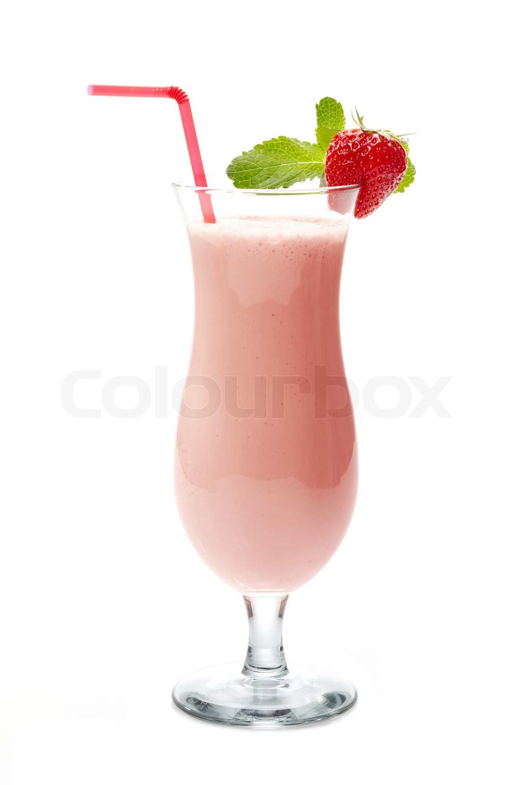 strawberry milk shake in cocktail glass | Stock image | Colourbox