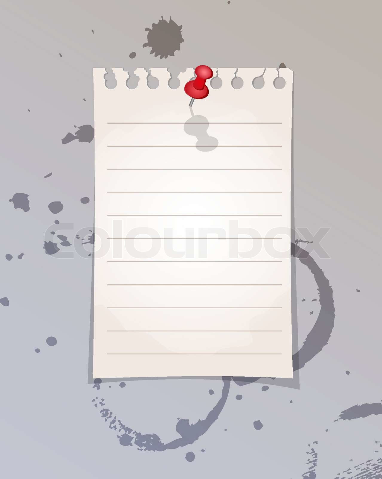 Note paper and red pin | Stock vector | Colourbox