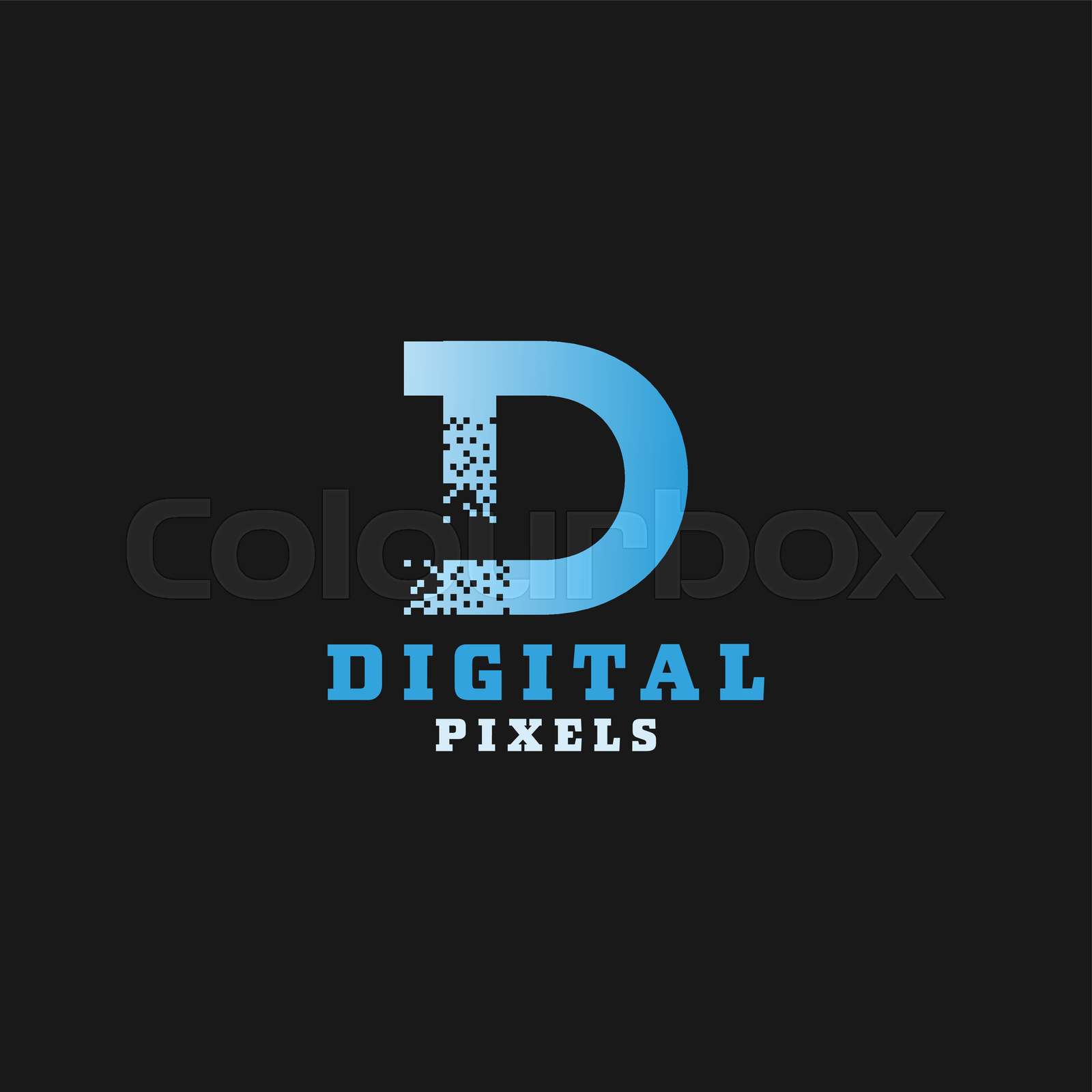 Digital letter d pixel logo design template | Stock vector | Colourbox