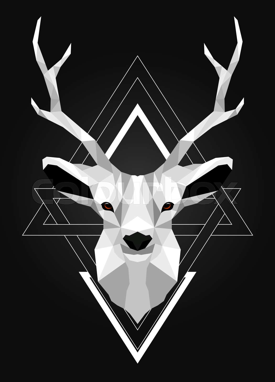 Polygonal low poly deer design | Stock vector | Colourbox