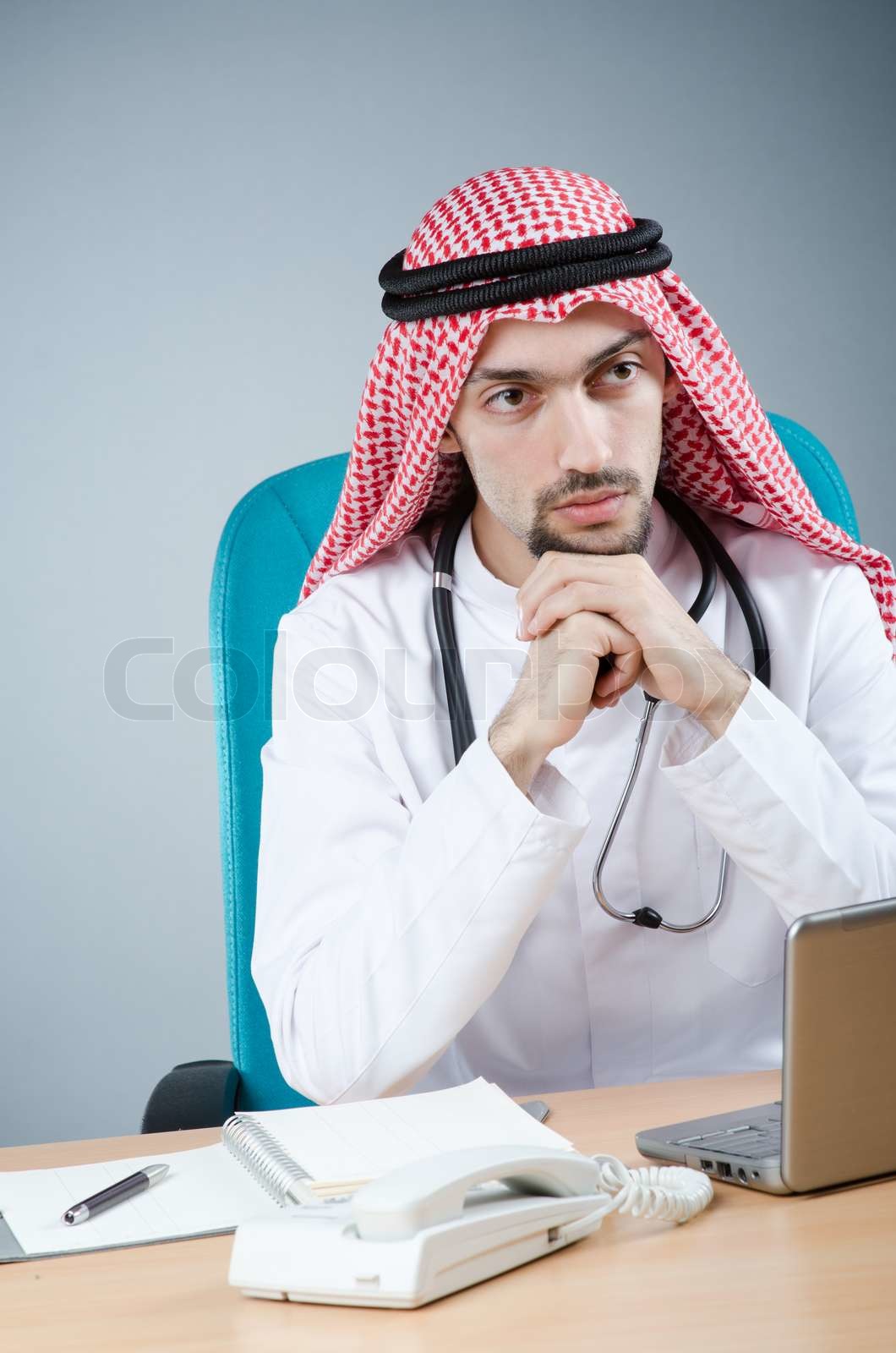 Arab doctor working in hospital | Stock image | Colourbox