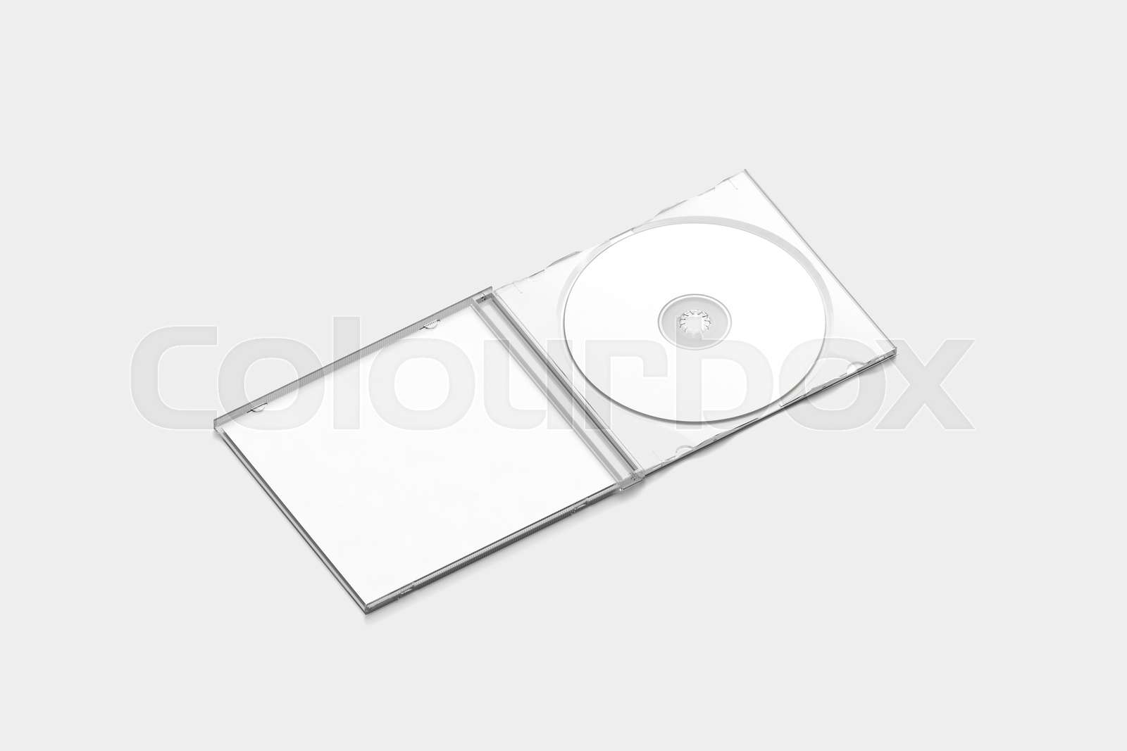 Blank white cd case mockup opened, side view, isolated, | Stock image ...