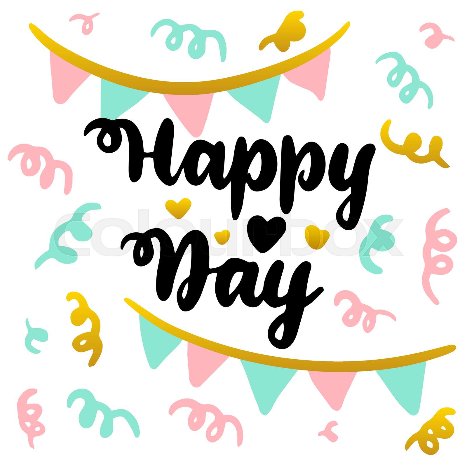 Happy Day Handwritten Postcard | Stock vector | Colourbox