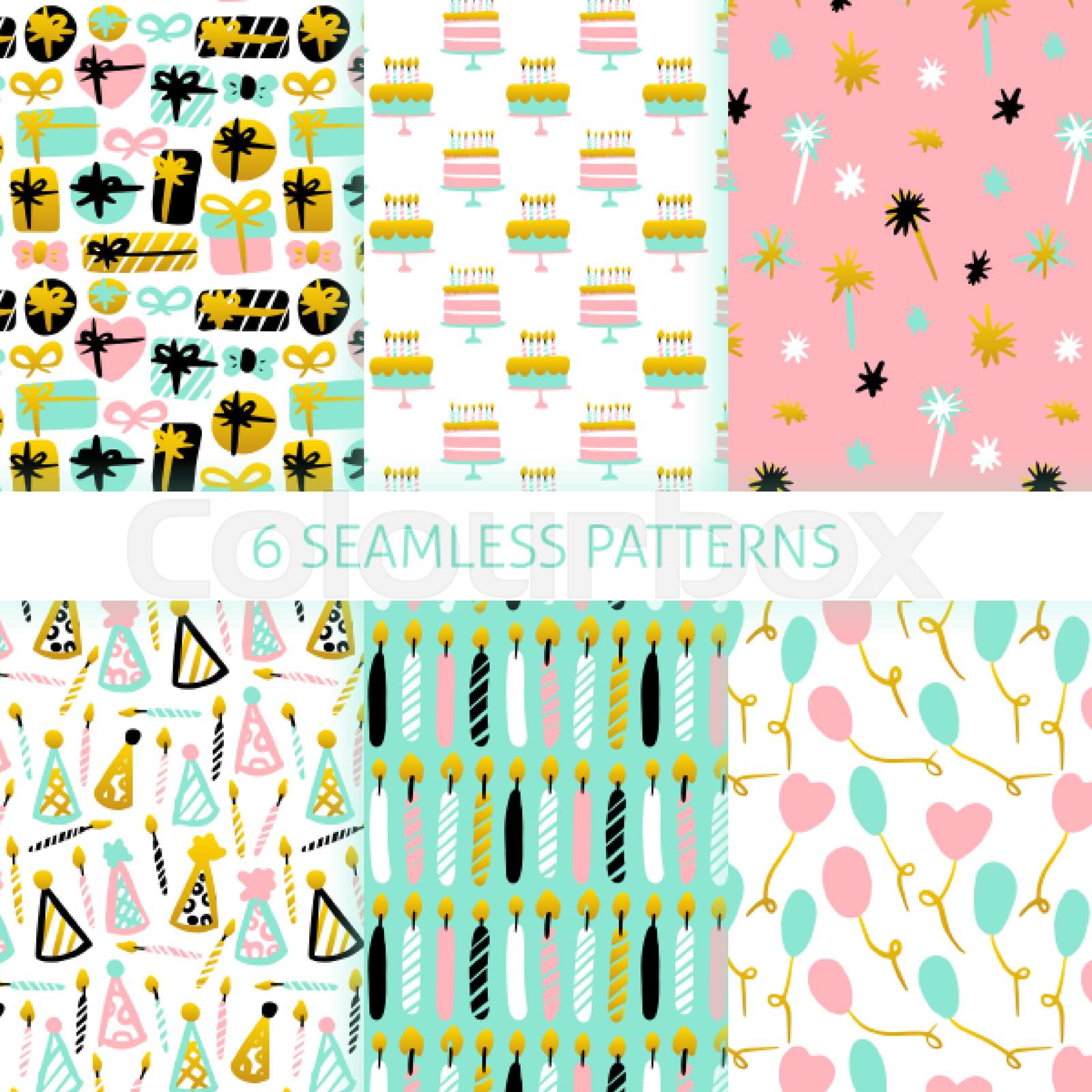 Party Celebration Seamless Patterns | Stock vector | Colourbox