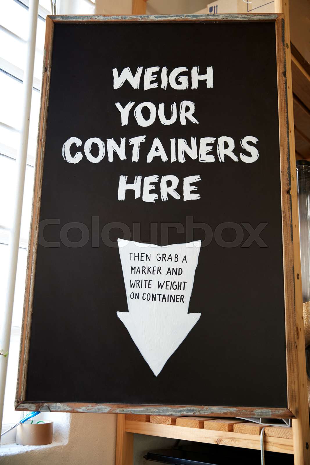 Weigh Your Container Sign In Sustainable Plastic Free Grocery Store ...
