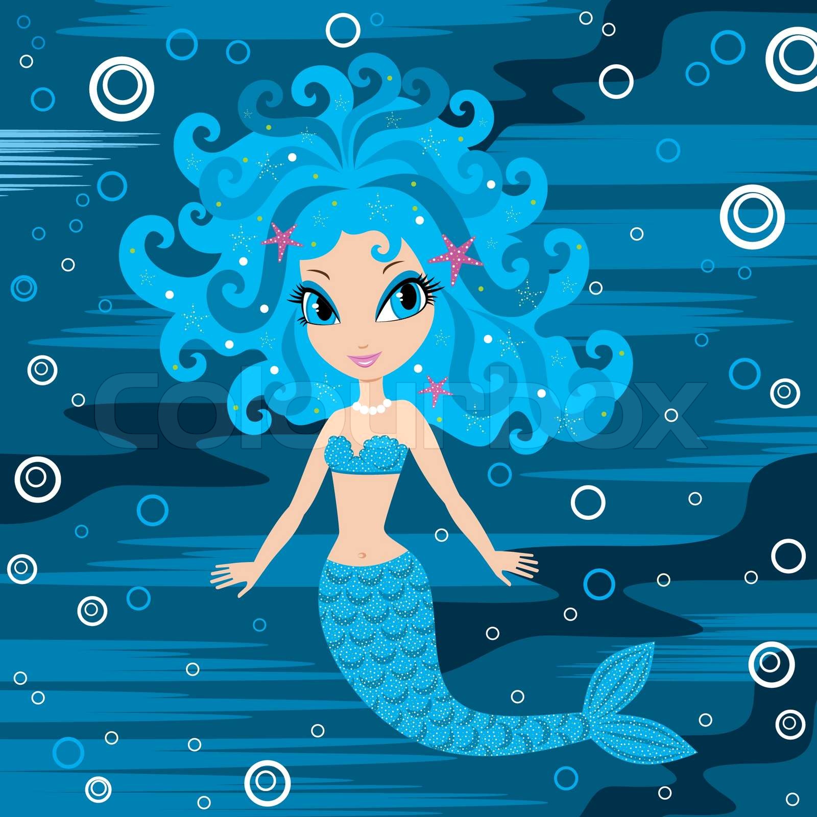 Mermaid cartoon | Stock vector | Colourbox