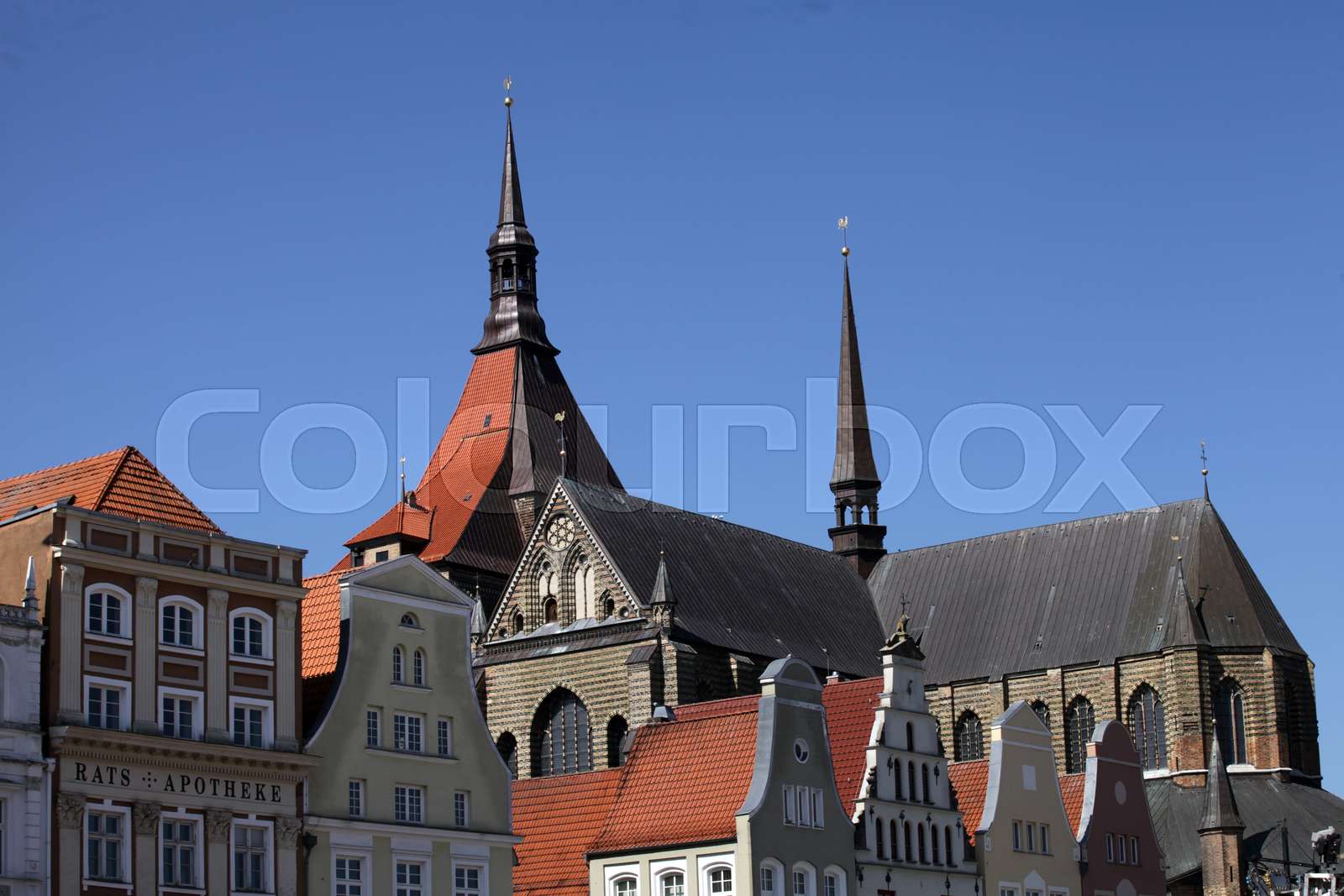 Historical buildings in Rostock. | Stock image | Colourbox