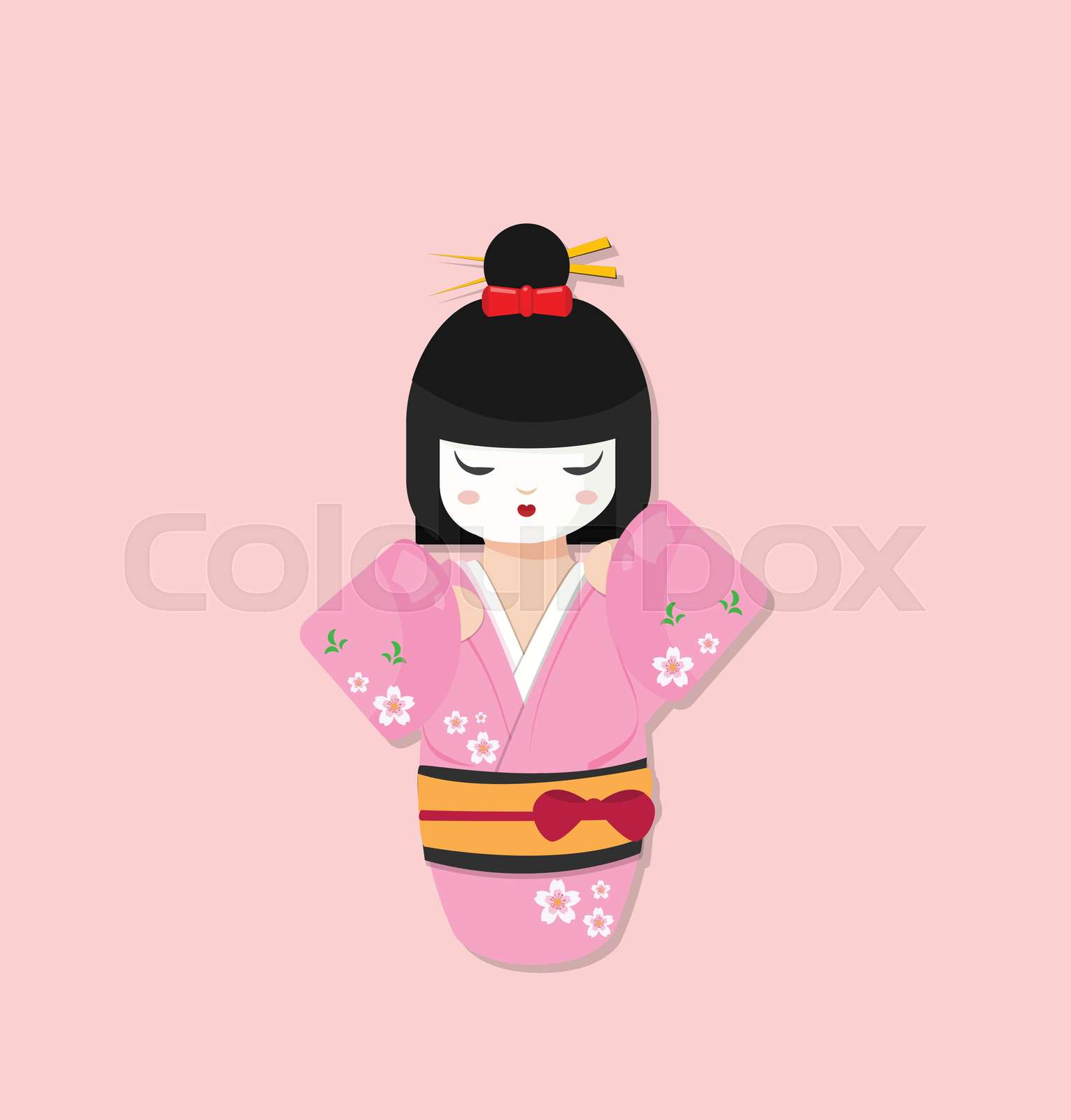 Cute Japanese doll | Stock vector | Colourbox