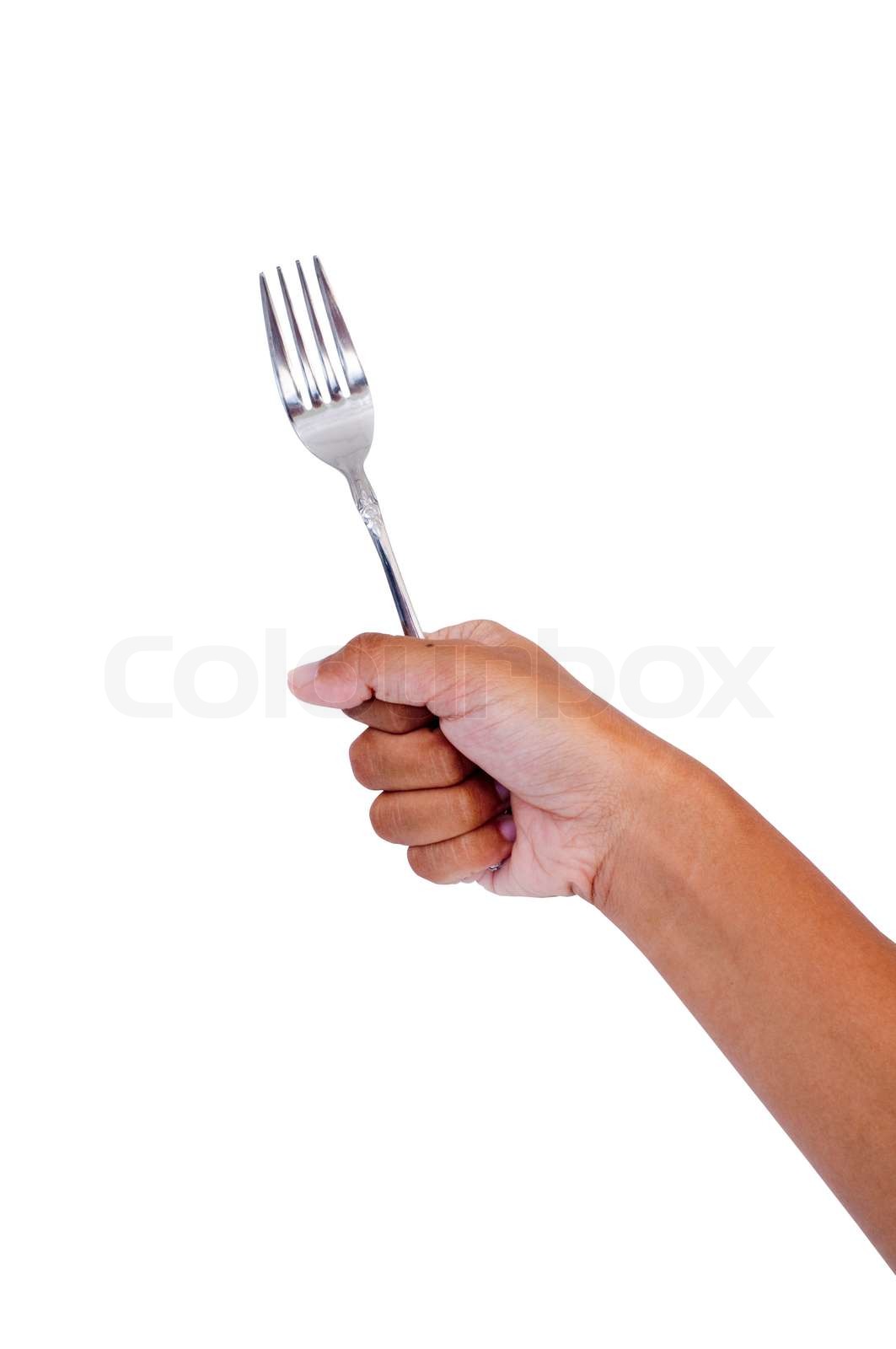 hand holding fork | Stock image | Colourbox
