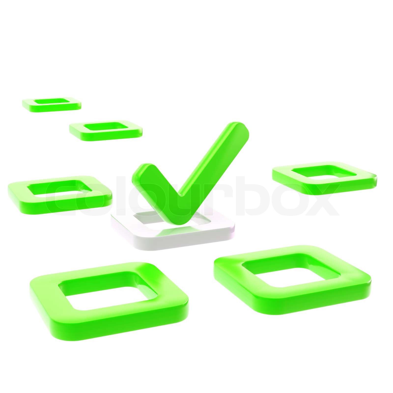 To do list, tick in green check box | Stock image | Colourbox