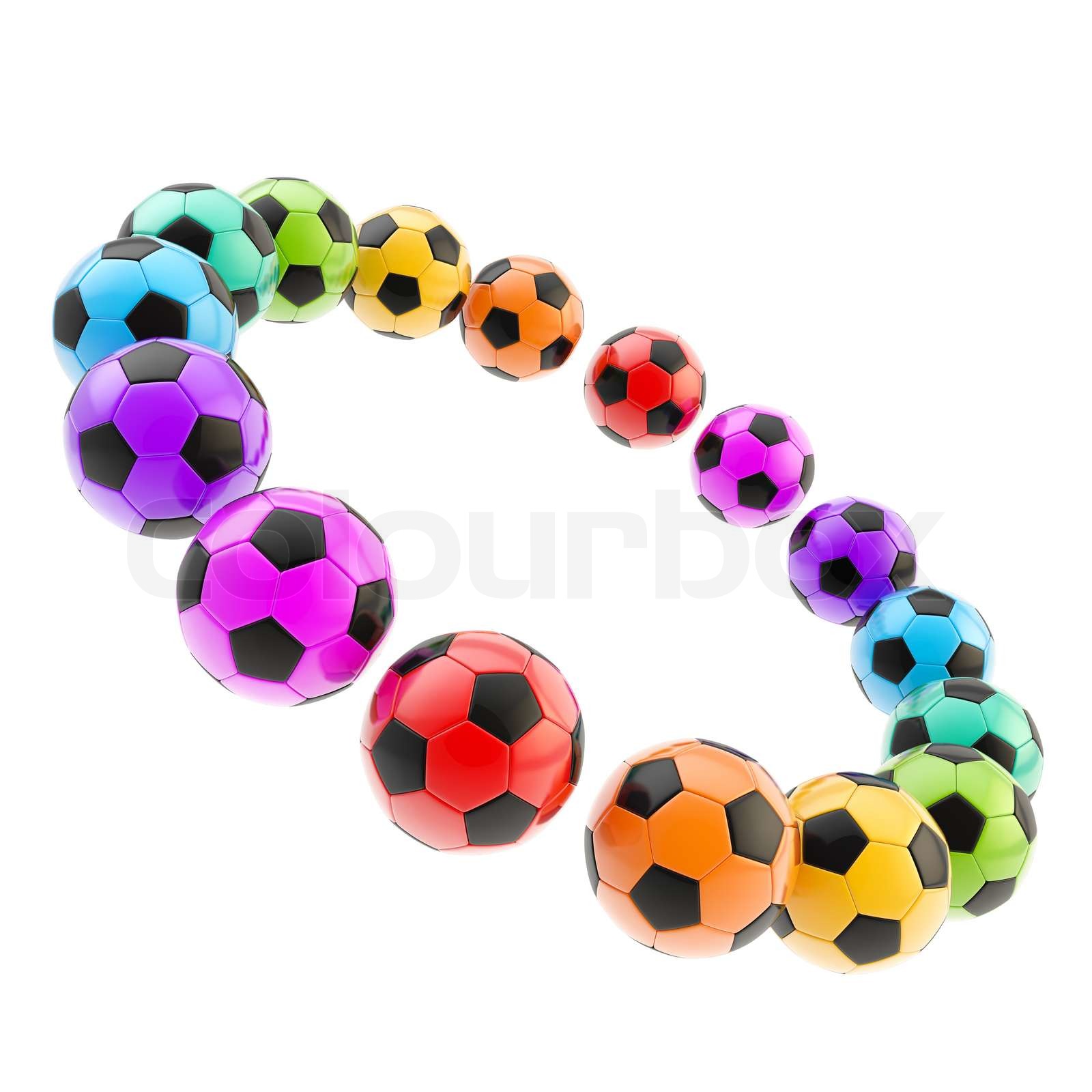 Circle frame of football soccer balls | Stock image | Colourbox