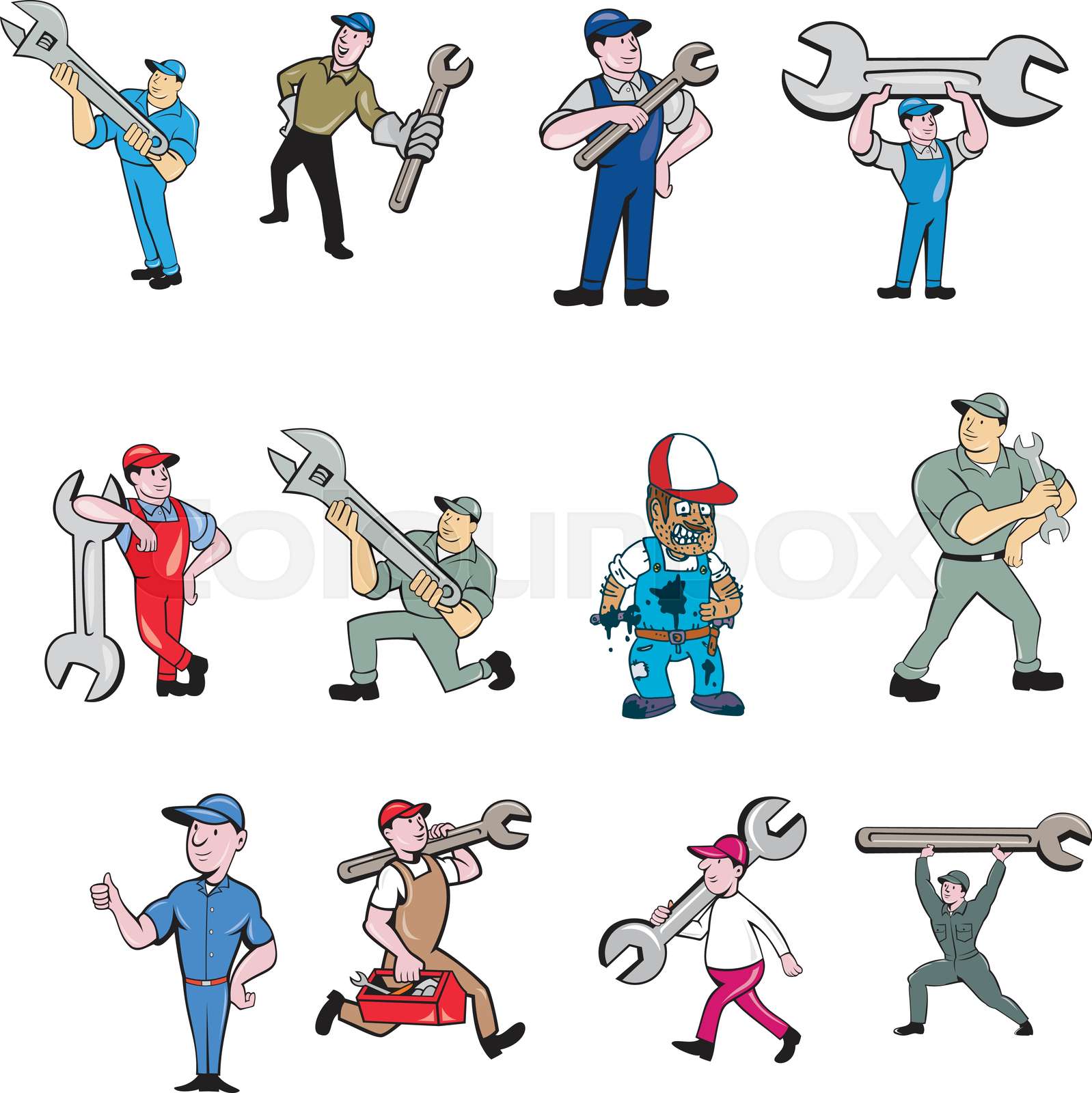 mechanic-CARTOON-SET-01 | Stock vector | Colourbox