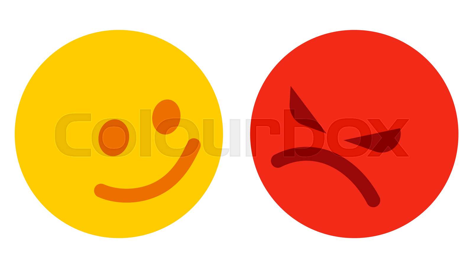 Funny and angry smiles | Stock vector | Colourbox