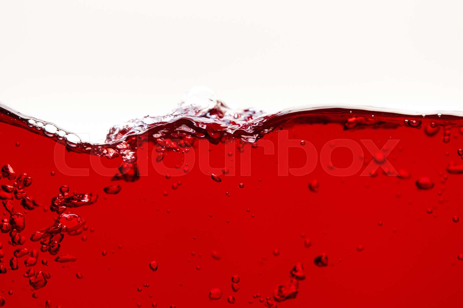 red bright liquid with wave and bubbles isolated on white | Stock image ...