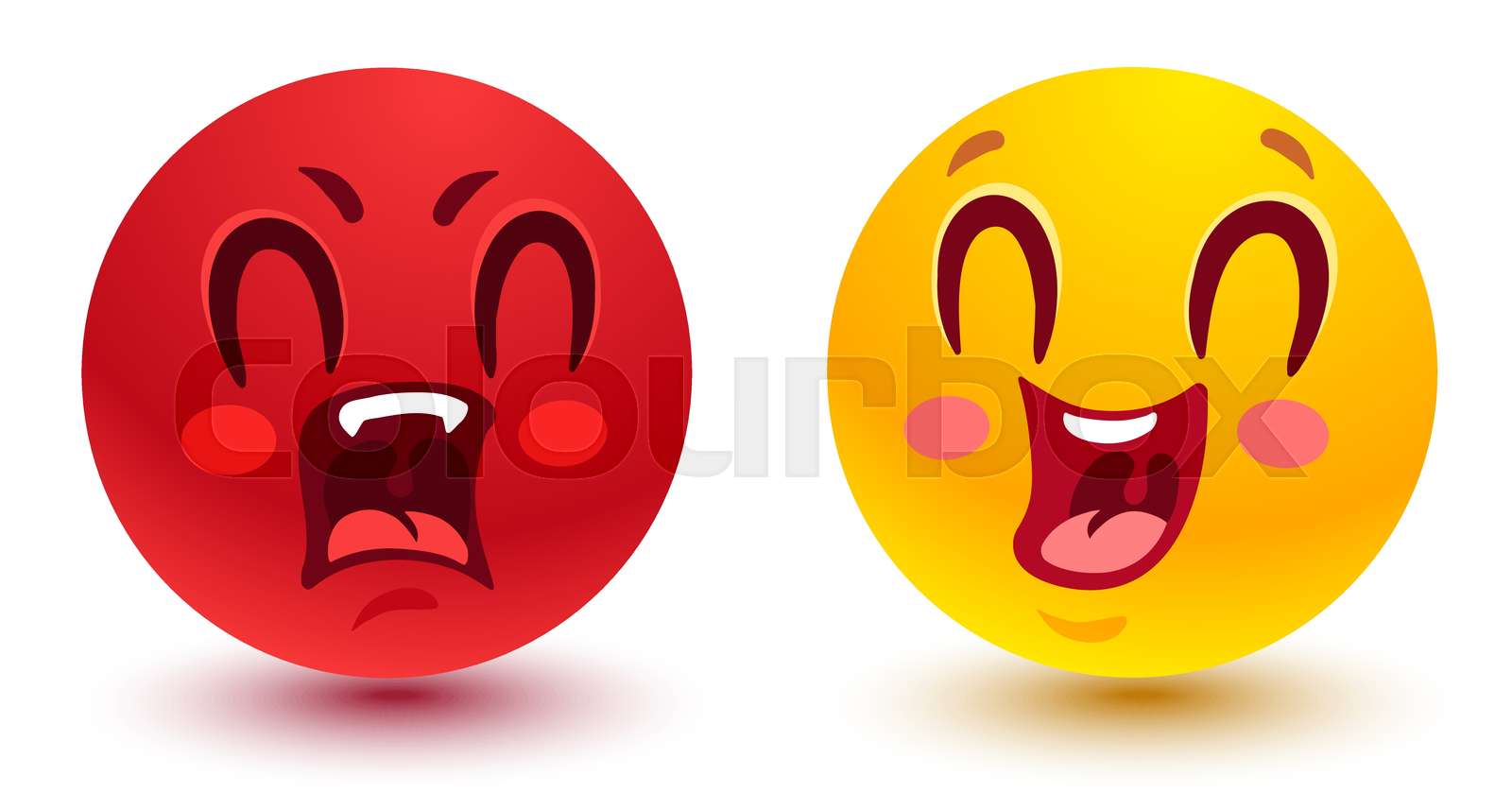 Funny and angry smiles | Stock vector | Colourbox