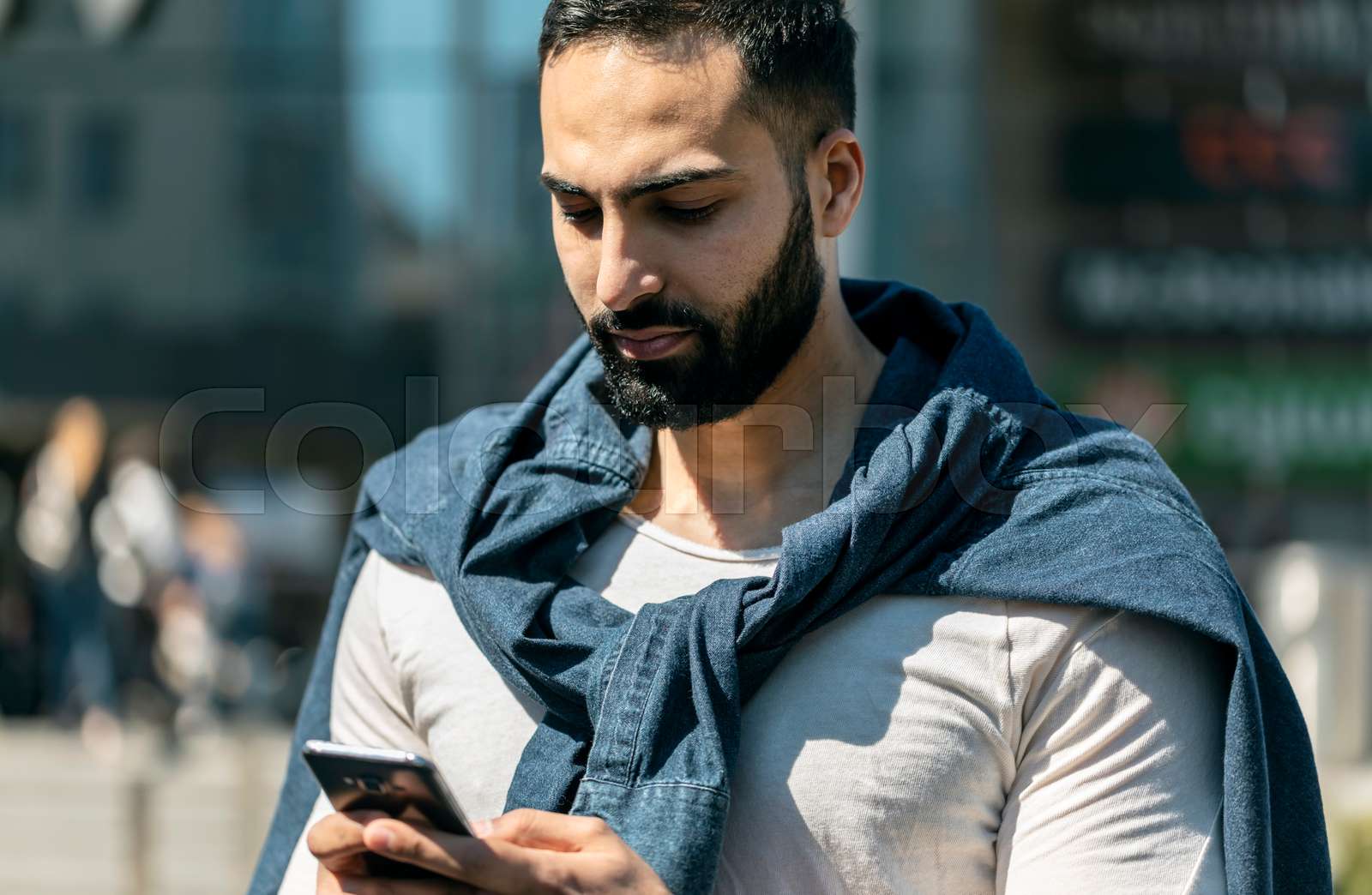 Man Sending Message | Stock image | Colourbox
