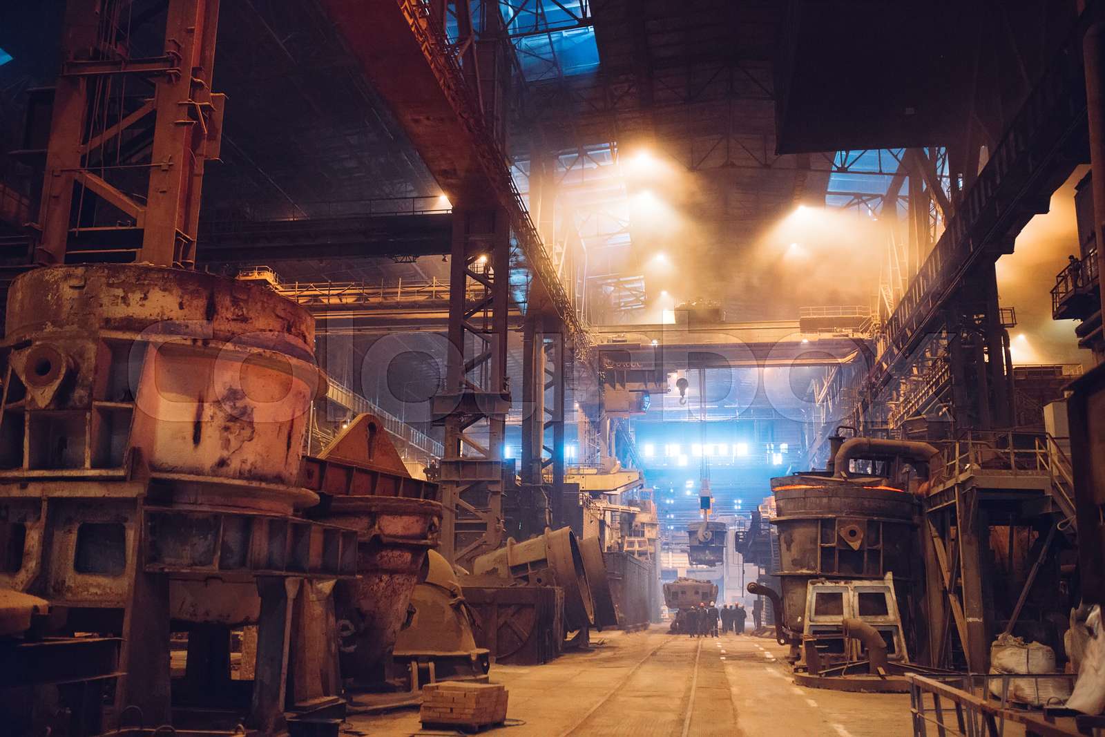 Melting of metal in a steel plant. Metallurgical industry. | Stock ...