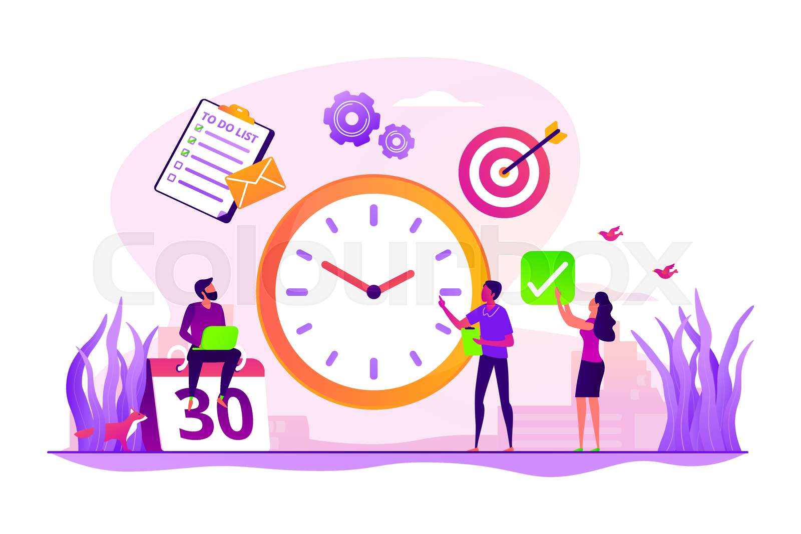Time management concept vector illustration | Stock vector | Colourbox