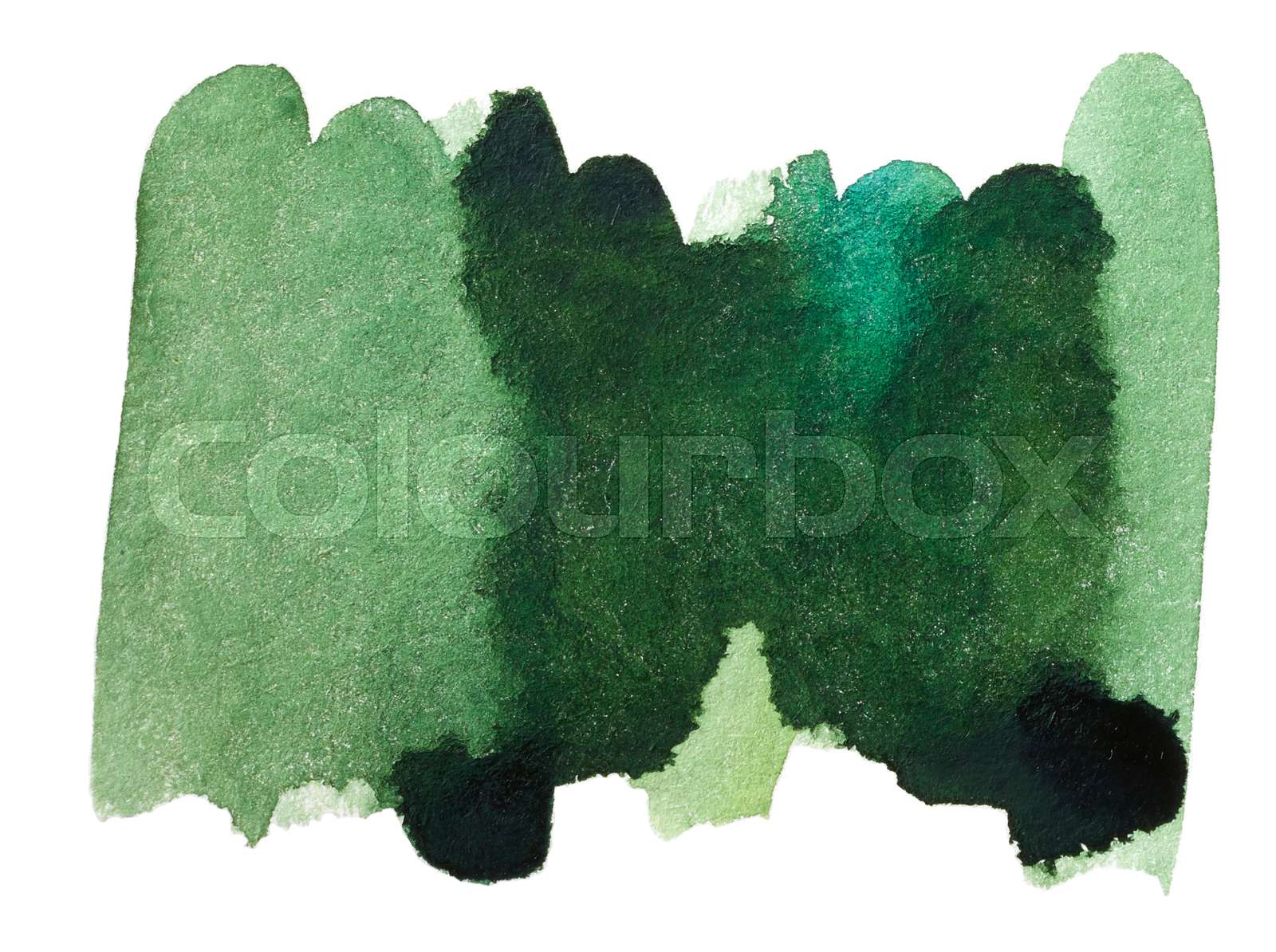 Green watercolor splash hand drawn | Stock image | Colourbox