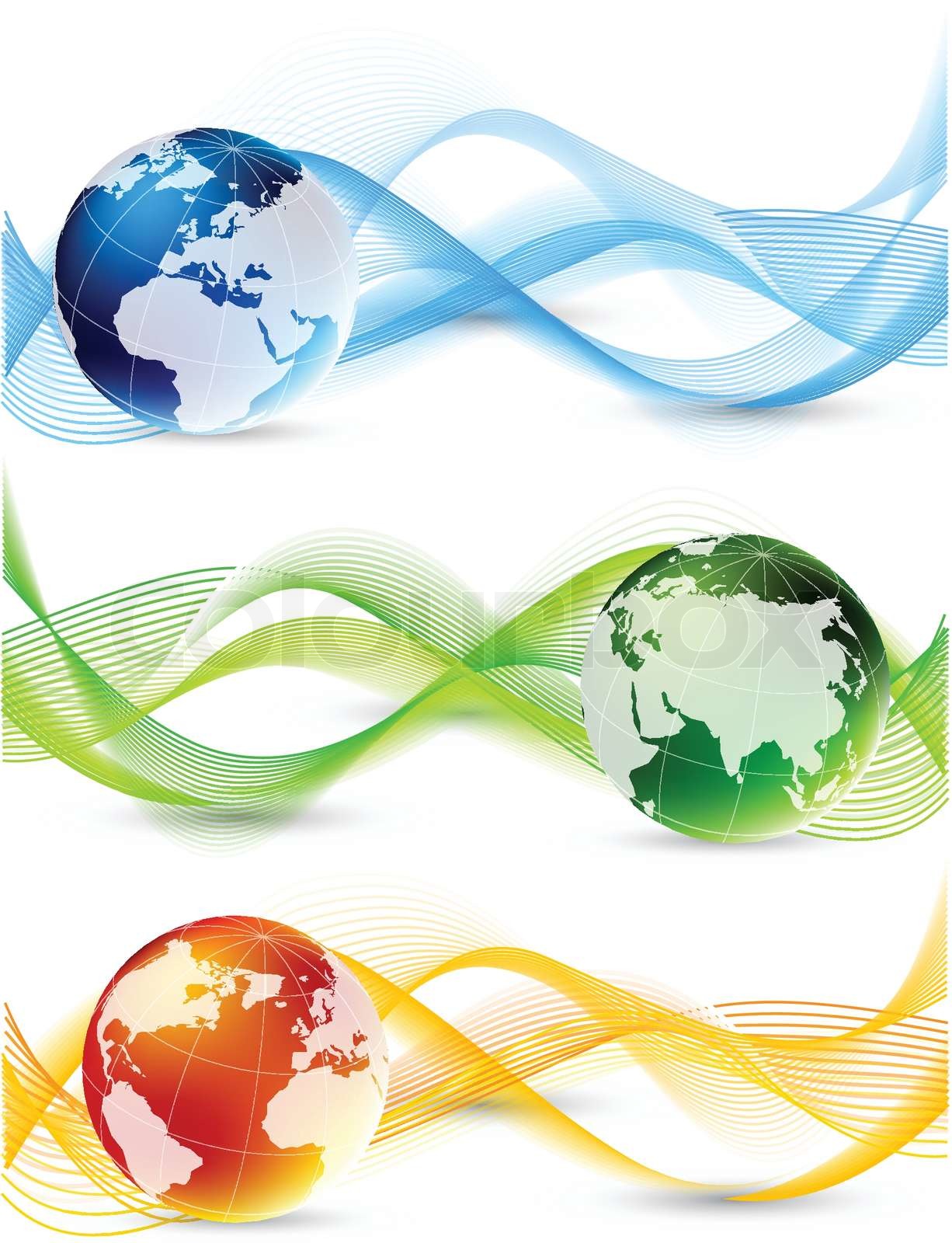 Set of banner with globes | Stock vector | Colourbox