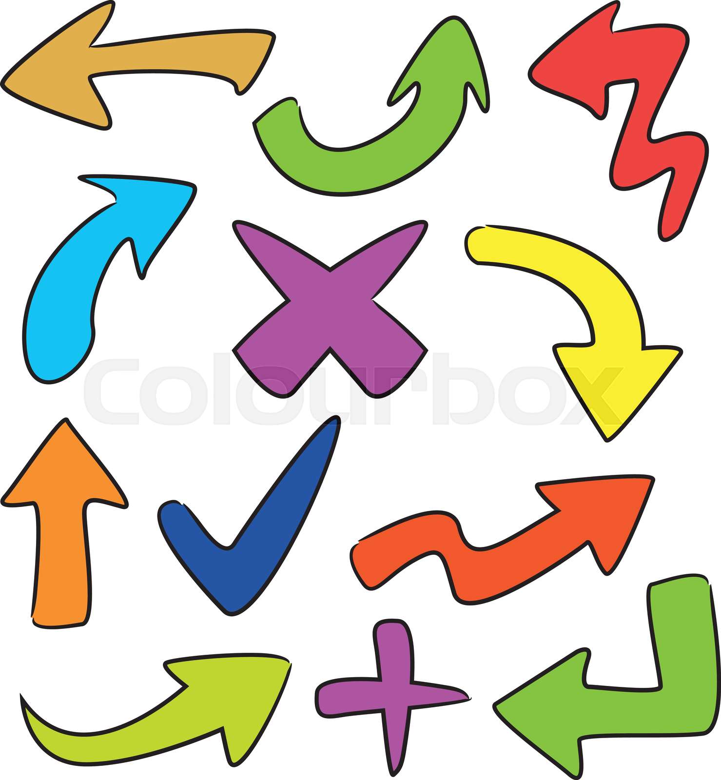 vector cartoon arrows | Stock vector | Colourbox