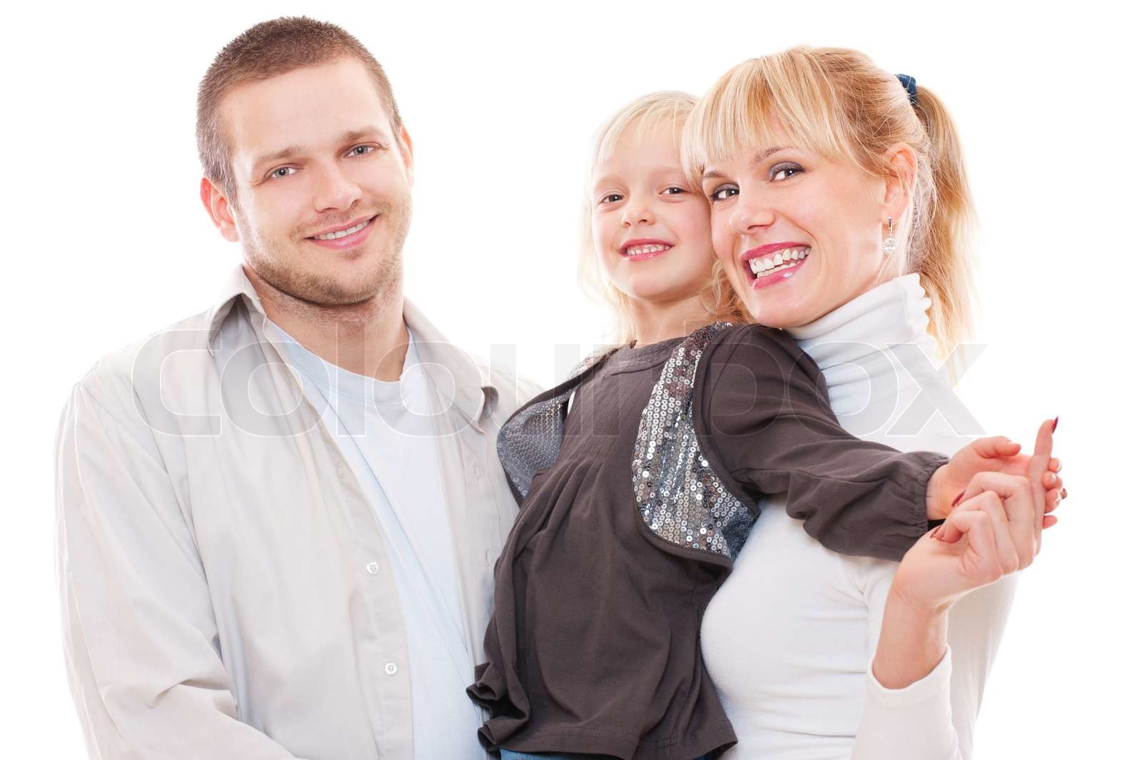 Studioaufnahme von Vater-Mutter und Sohn | Stock Bild | Colourbox