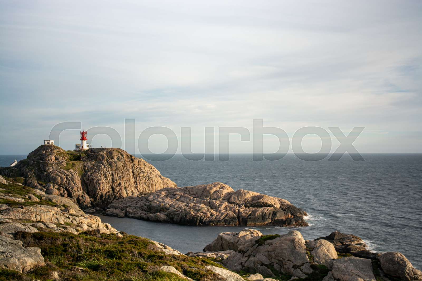 Iconic lighthouse of Lindesnes located in Southern Norway | Stock image ...