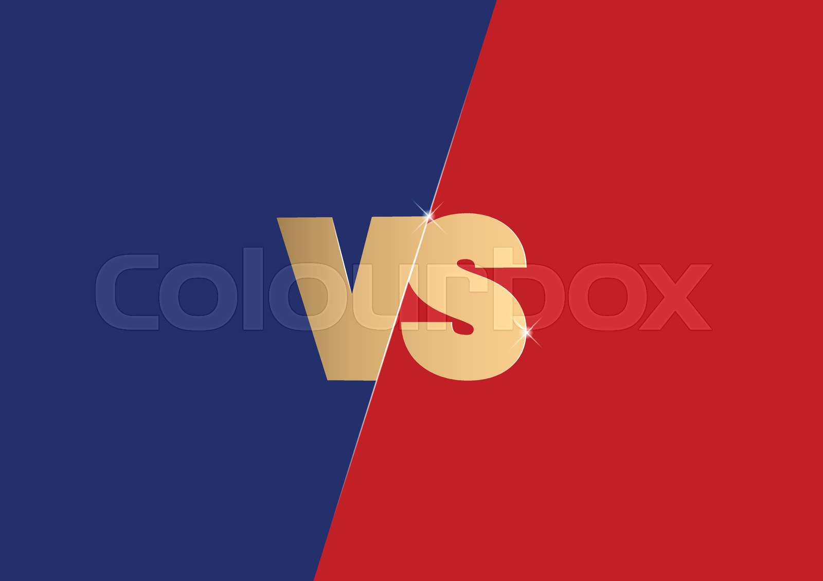 Versus sign. gold 3d symbol. | Stock vector | Colourbox