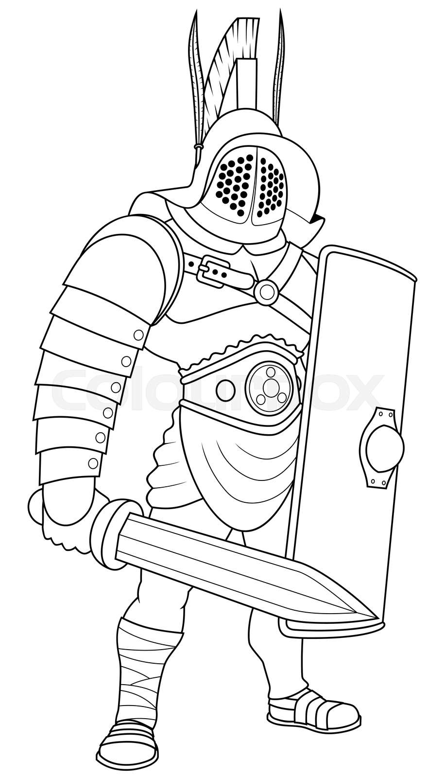 Gladiator Line Art | Stock vector | Colourbox