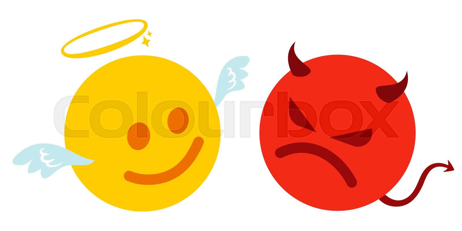 Funny and angry smiles | Stock vector | Colourbox