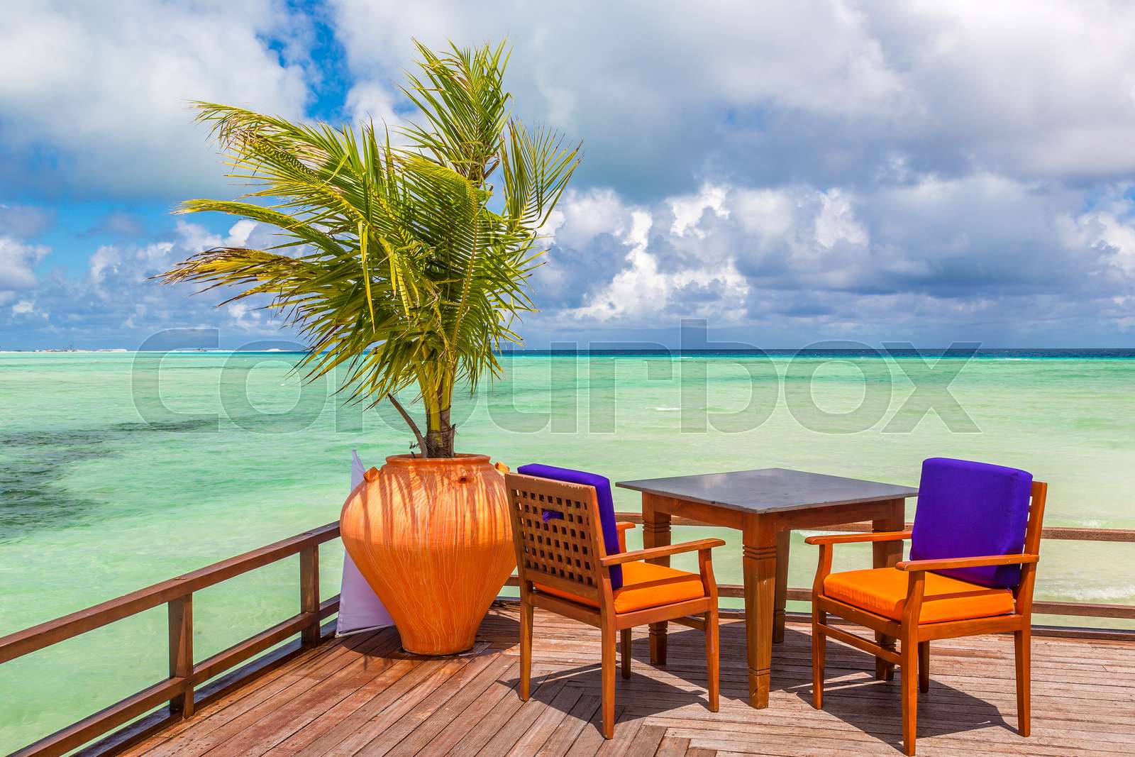 Table and chairs in the Maldives | Stock image | Colourbox