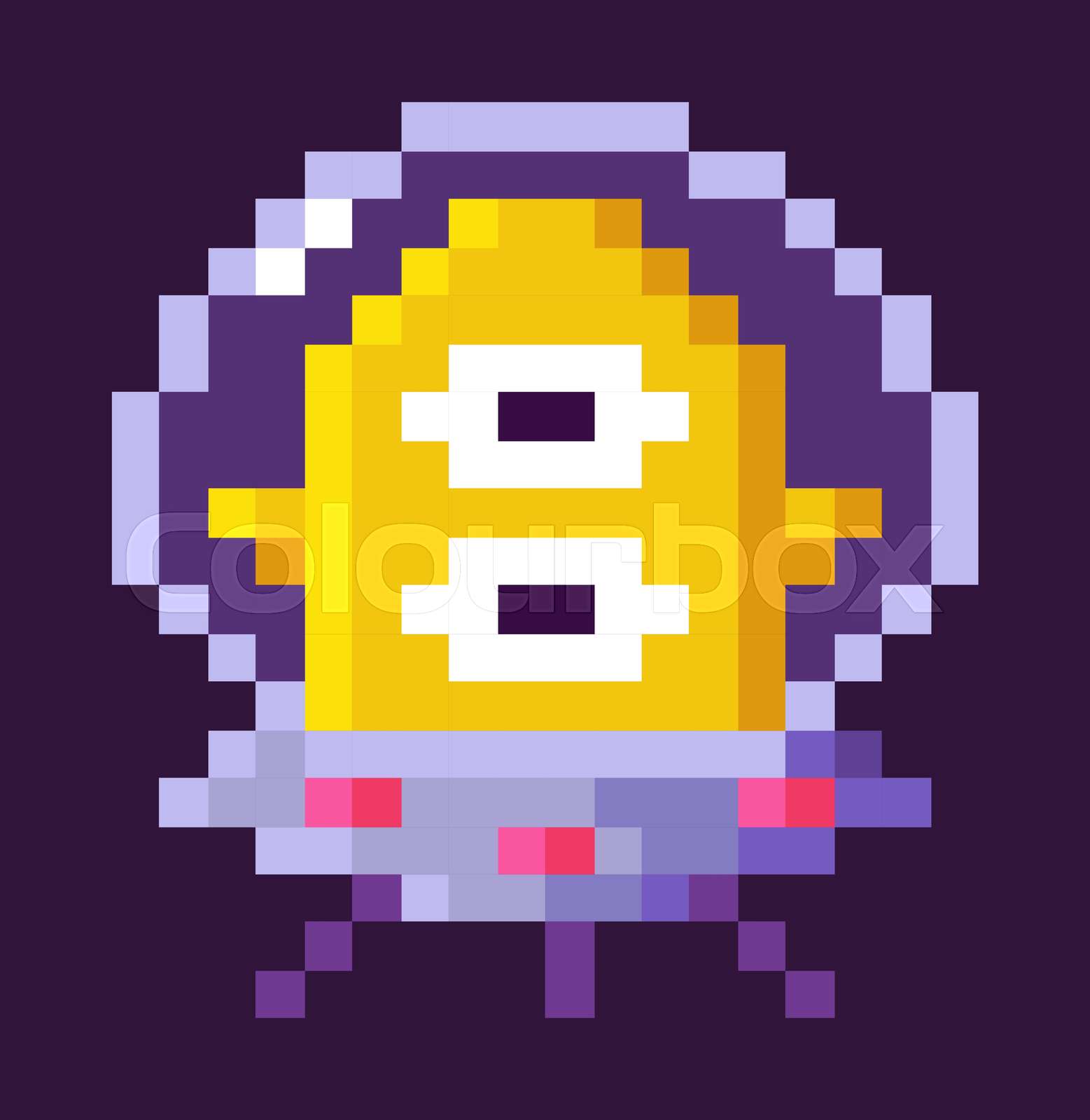 Pixel Space Game Alien in Spaceship Invader Vector | Stock vector ...