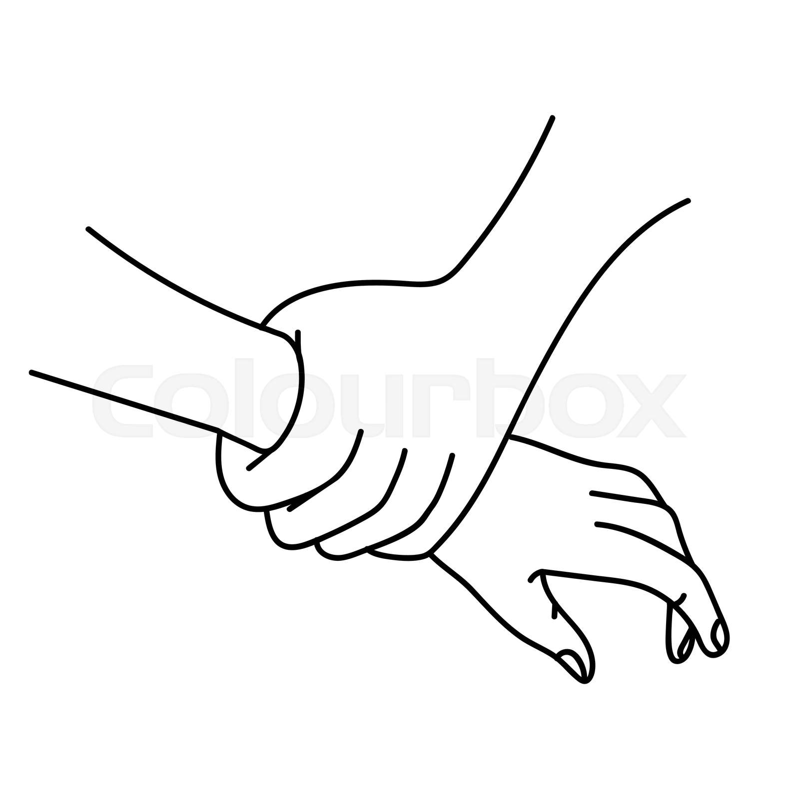holding hands outline vector | Stock vector | Colourbox