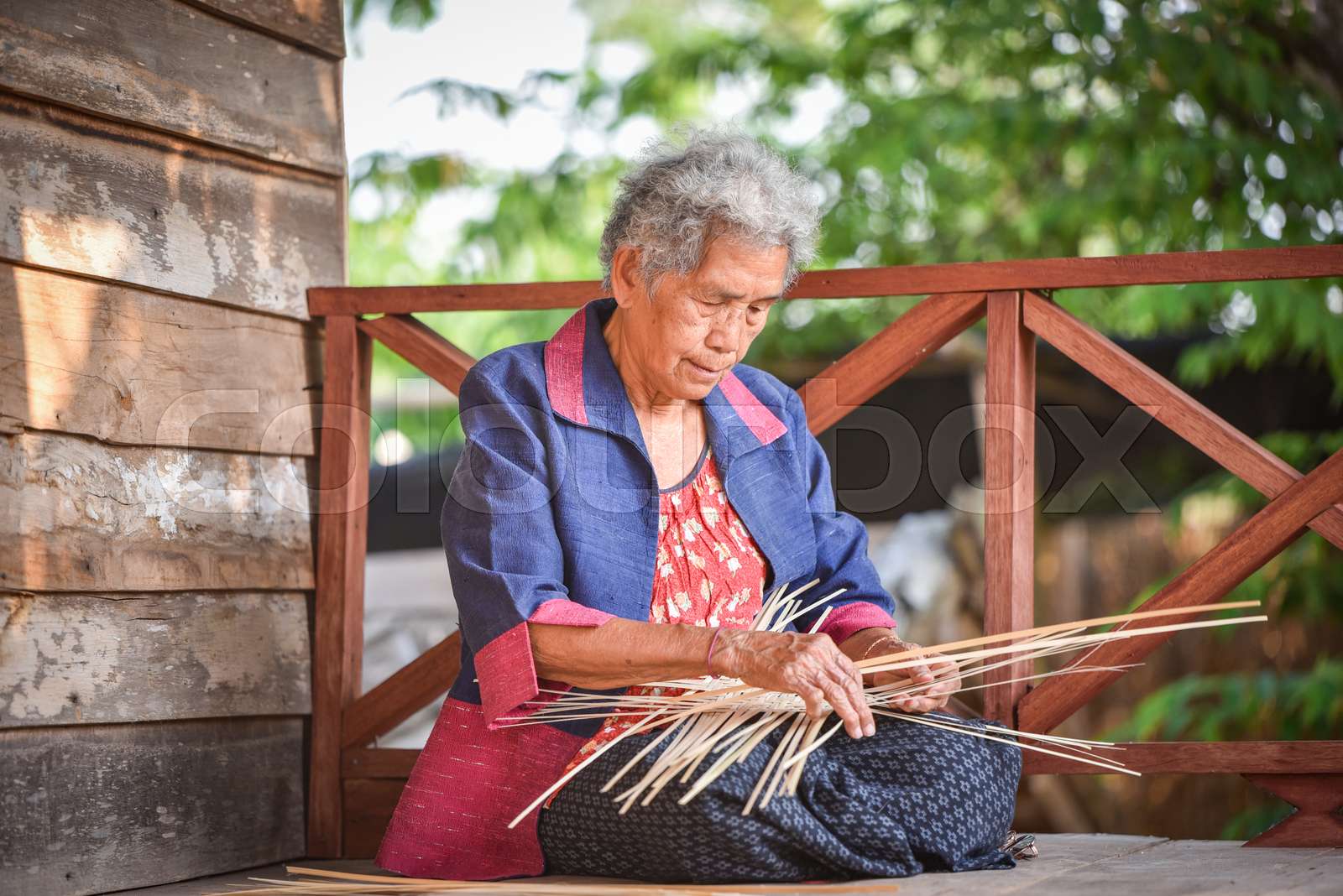 Asia life old woman working in home / Grandmother serious living in the ...