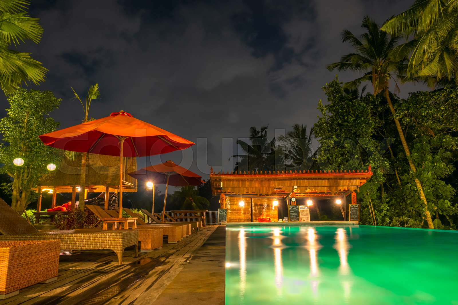 Night Pool in the Rainforest | Stock image | Colourbox