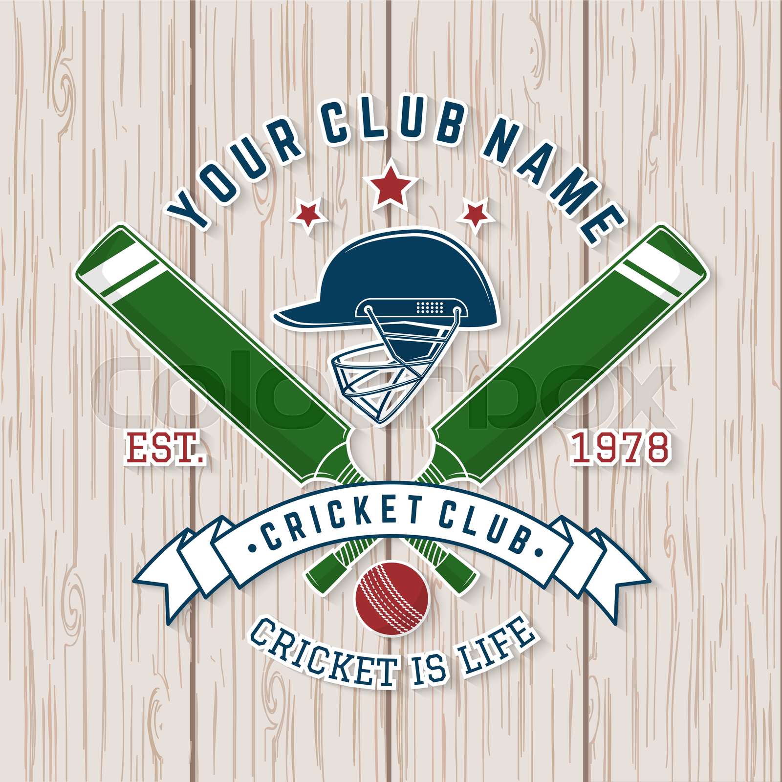 Cricket club badge. Vector. Concept for shirt, print, stamp or tee ...