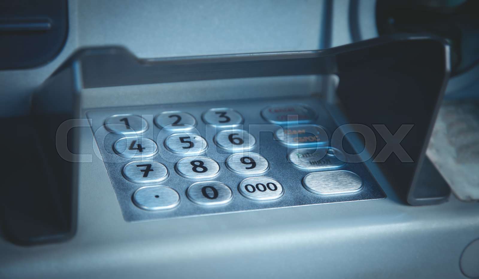 ATM machine with keypad and buttons. | Stock image | Colourbox
