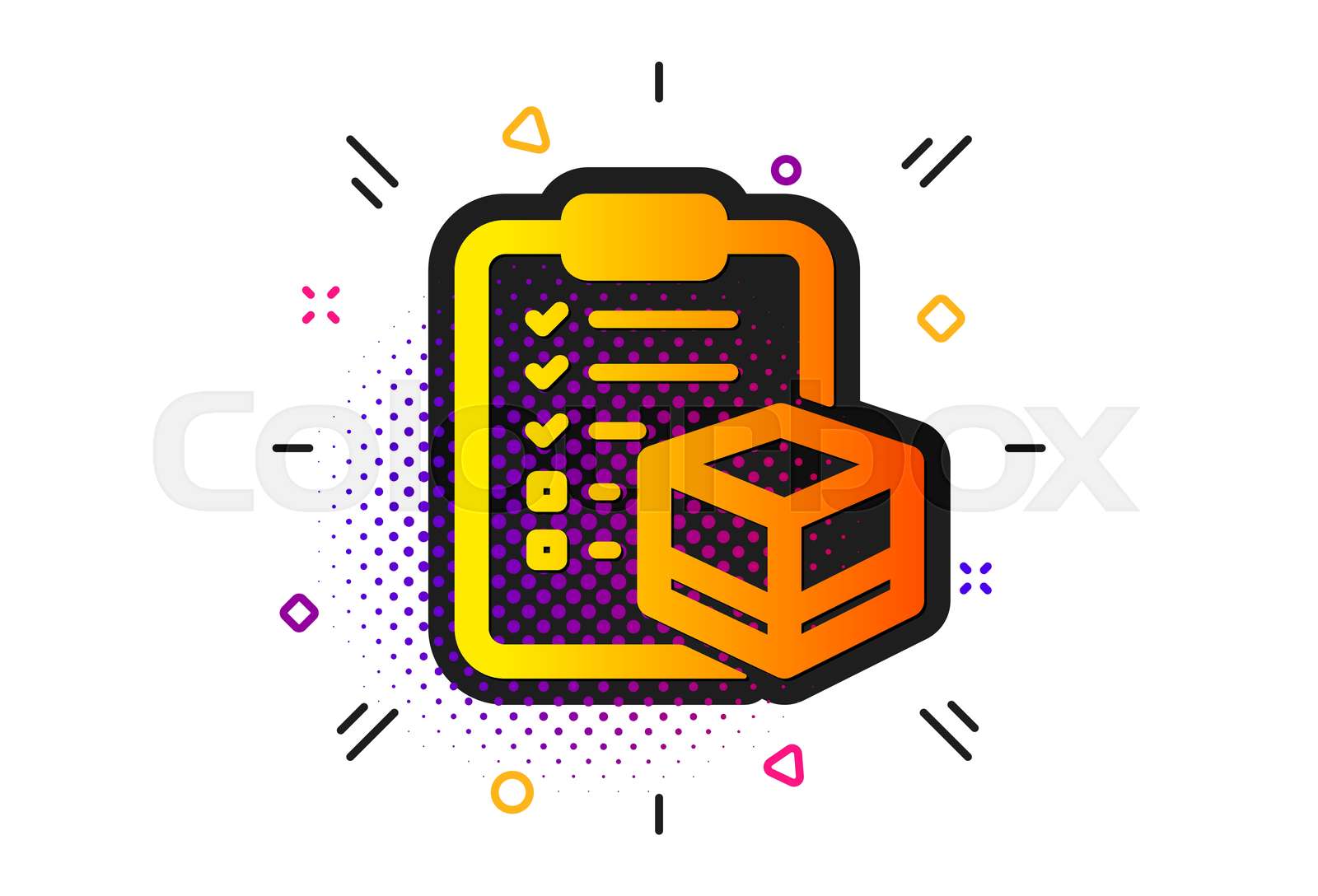 Parcel checklist icon. Logistics check. Vector | Stock vector | Colourbox