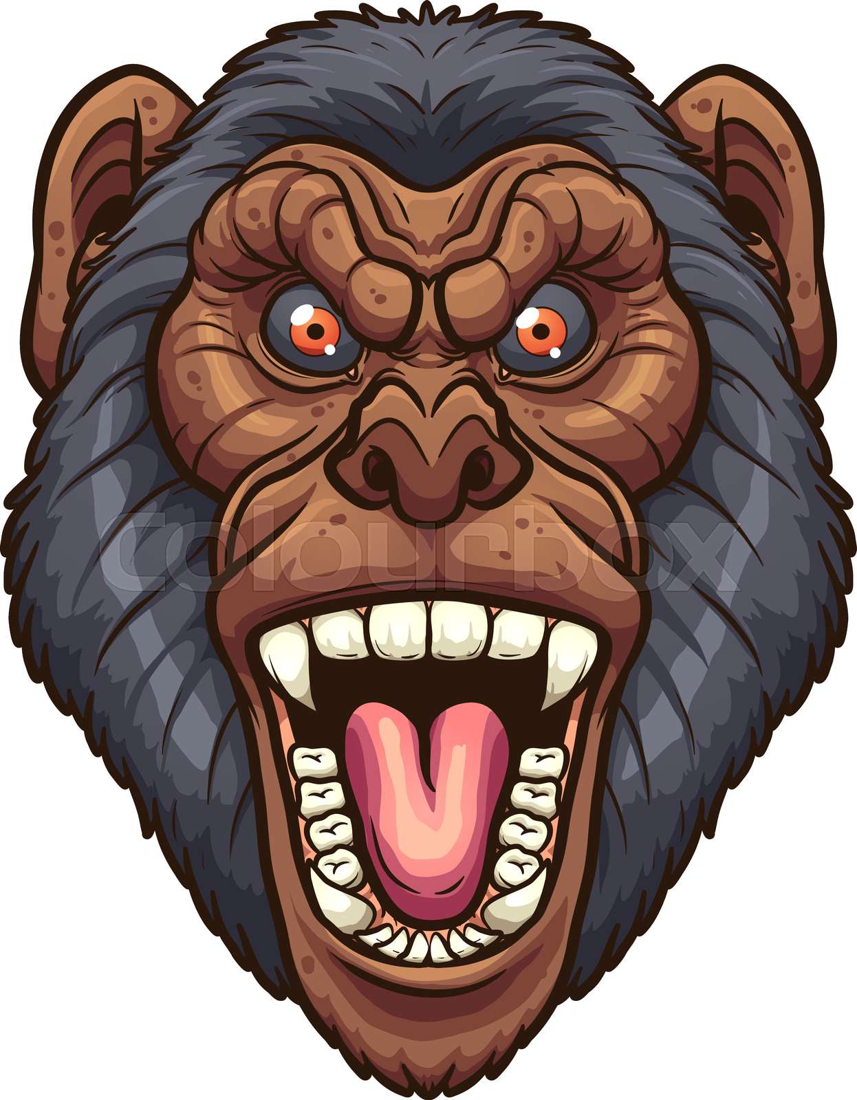 Angry chimpanzee | Stock vector | Colourbox