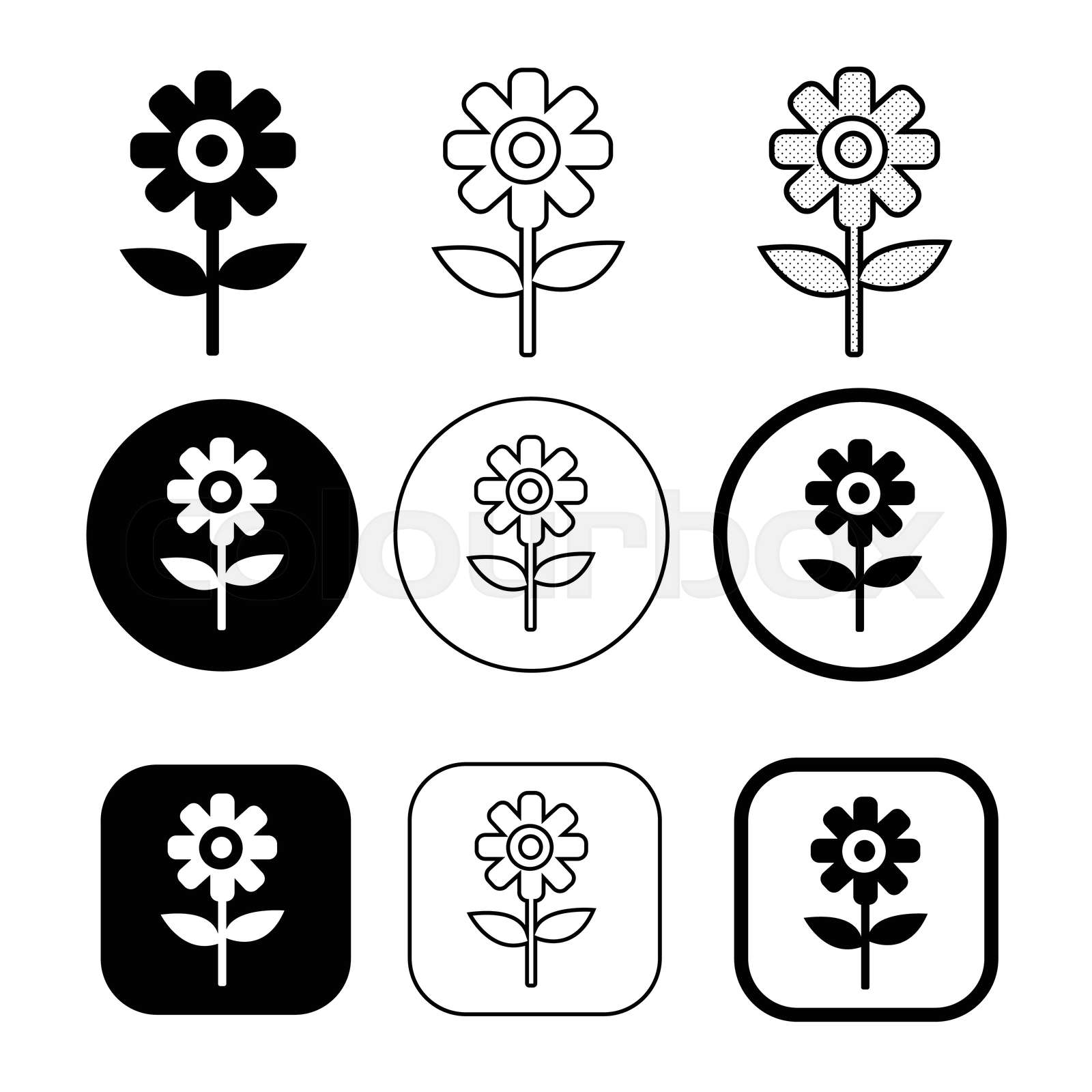 Flower icon flora sign symbol | Stock vector | Colourbox