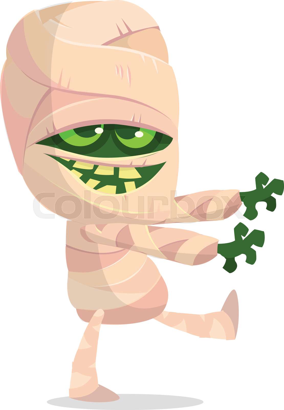 Cartoon walking mummy character | Stock vector | Colourbox
