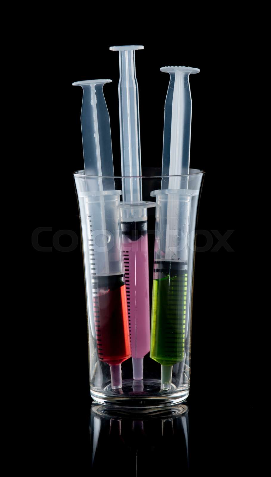 Children syringe for receiving cough syrup with syrup medicine | Stock ...