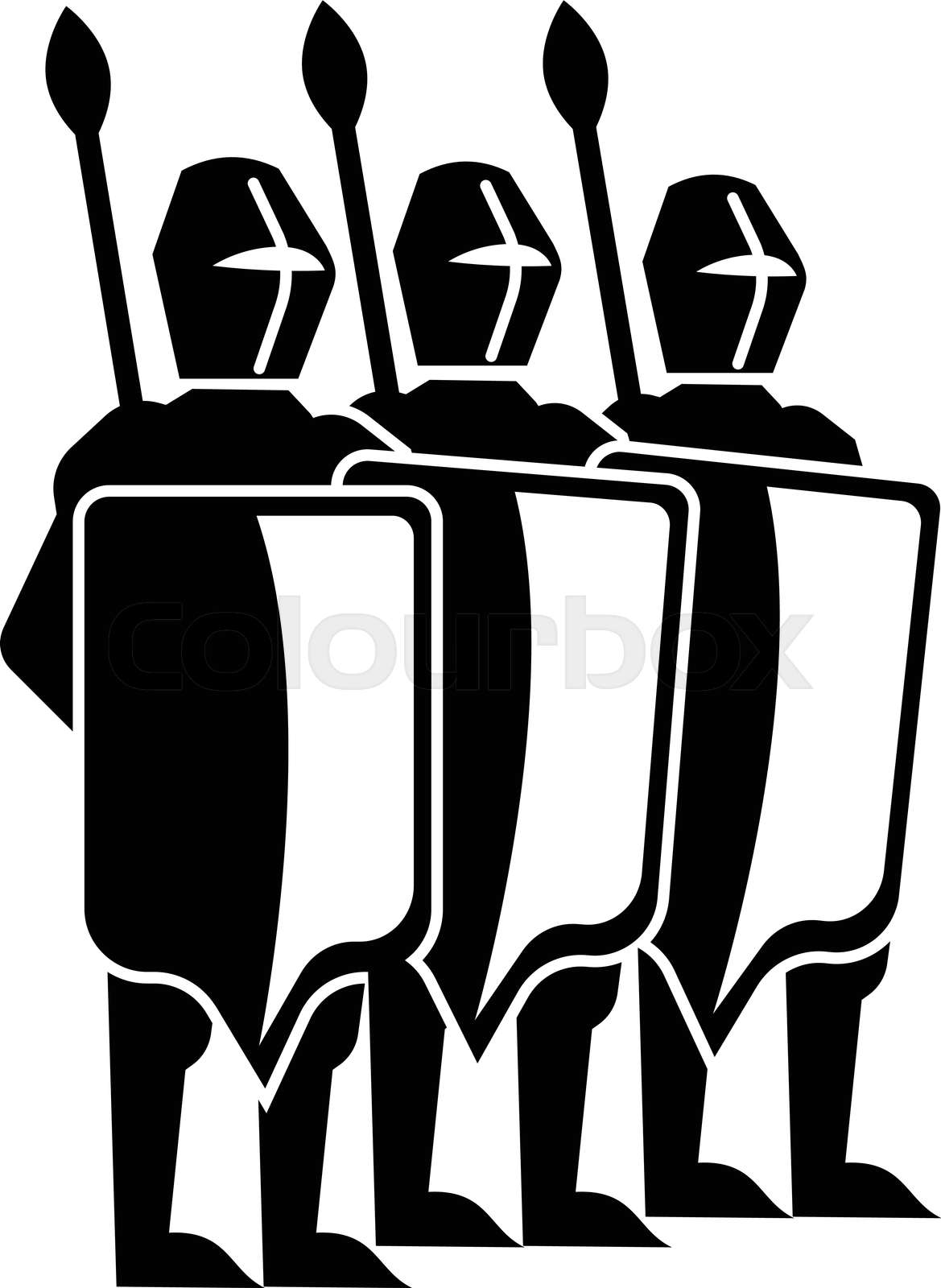 Group medieval warriors icon, simple style | Stock vector | Colourbox