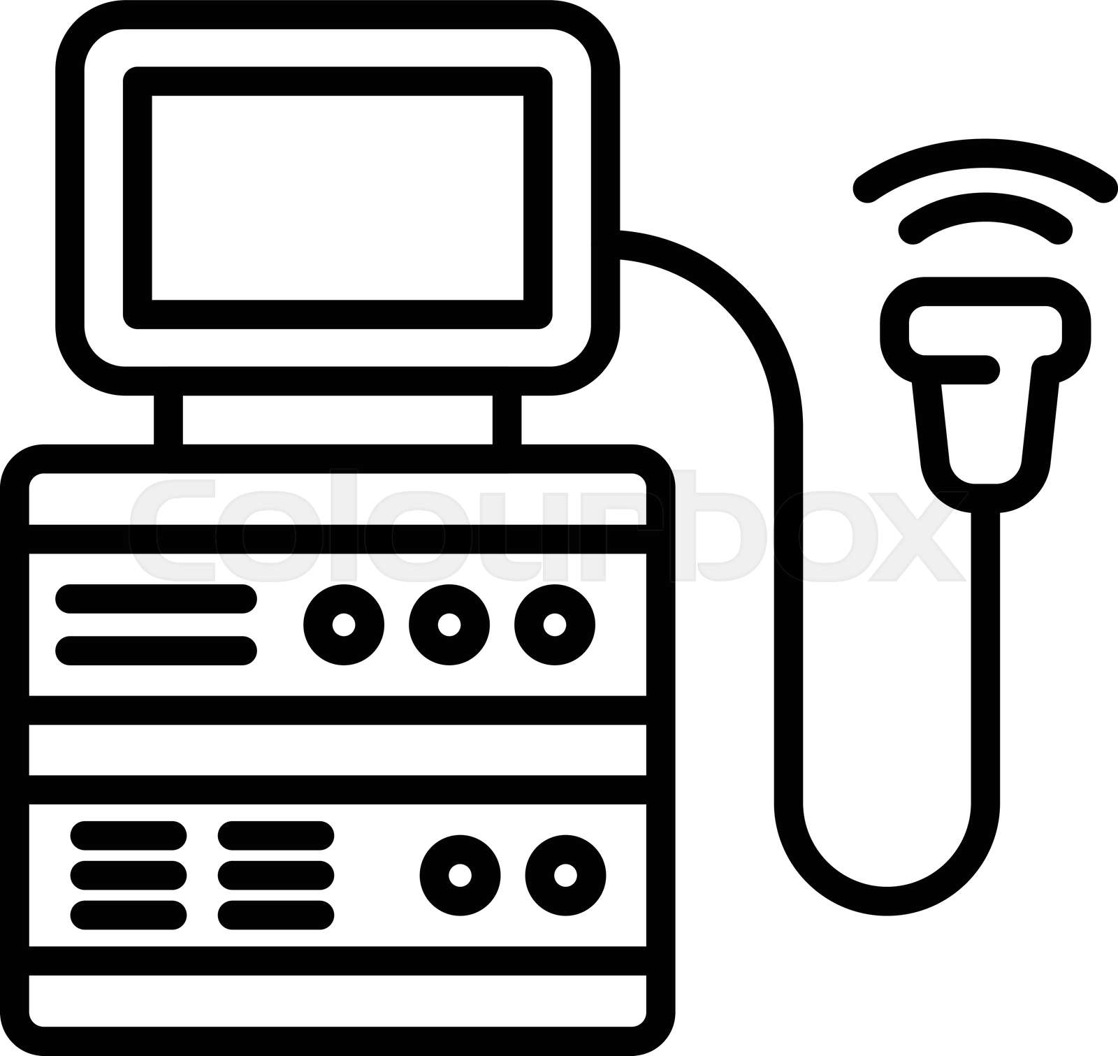 Ultrasound machine icon, outline style | Stock vector | Colourbox