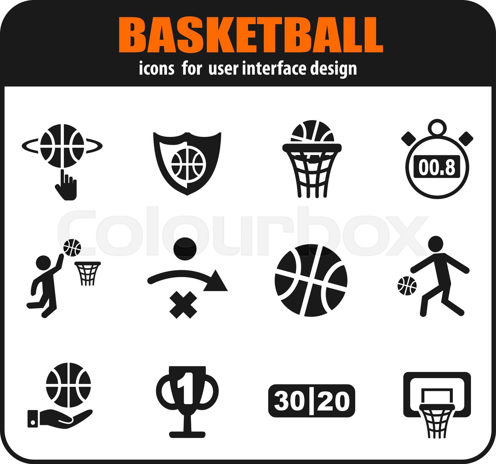 basketball icon set | Stock vector | Colourbox