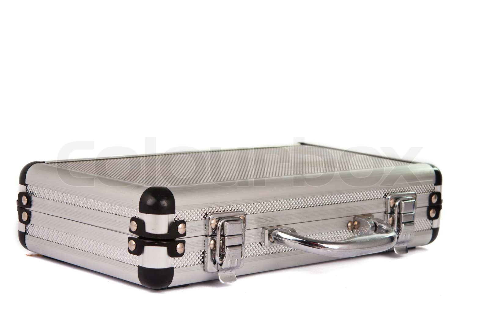 Aluminum suitcase isolated | Stock image | Colourbox